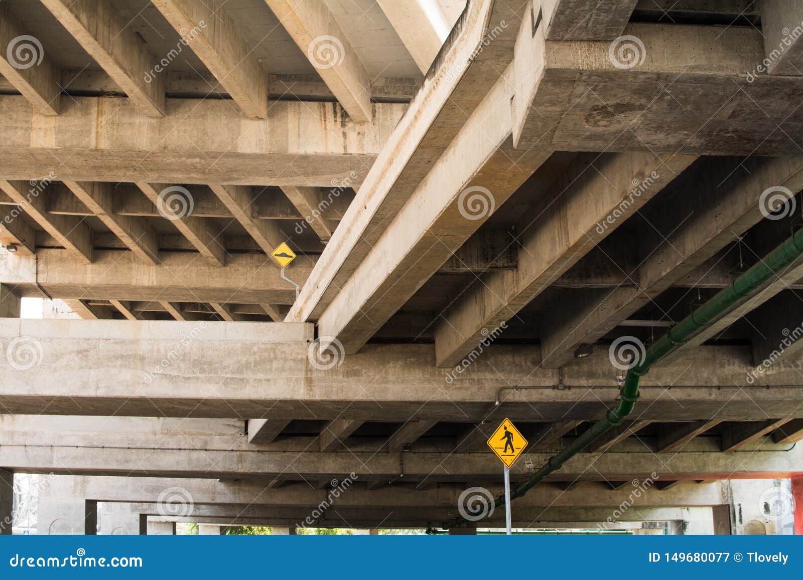 Elevated Expressway. the Curve of Suspension Bridge, Stock Image ...