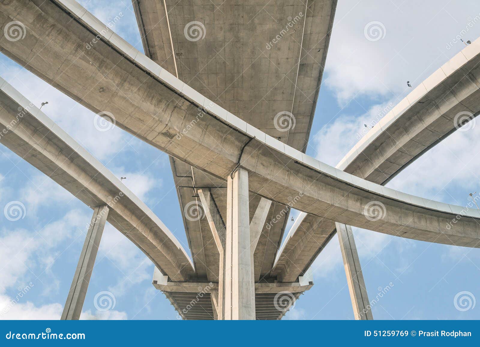 Elevated Expressway. the Curve of Suspension Bridge, Thailand. Stock ...