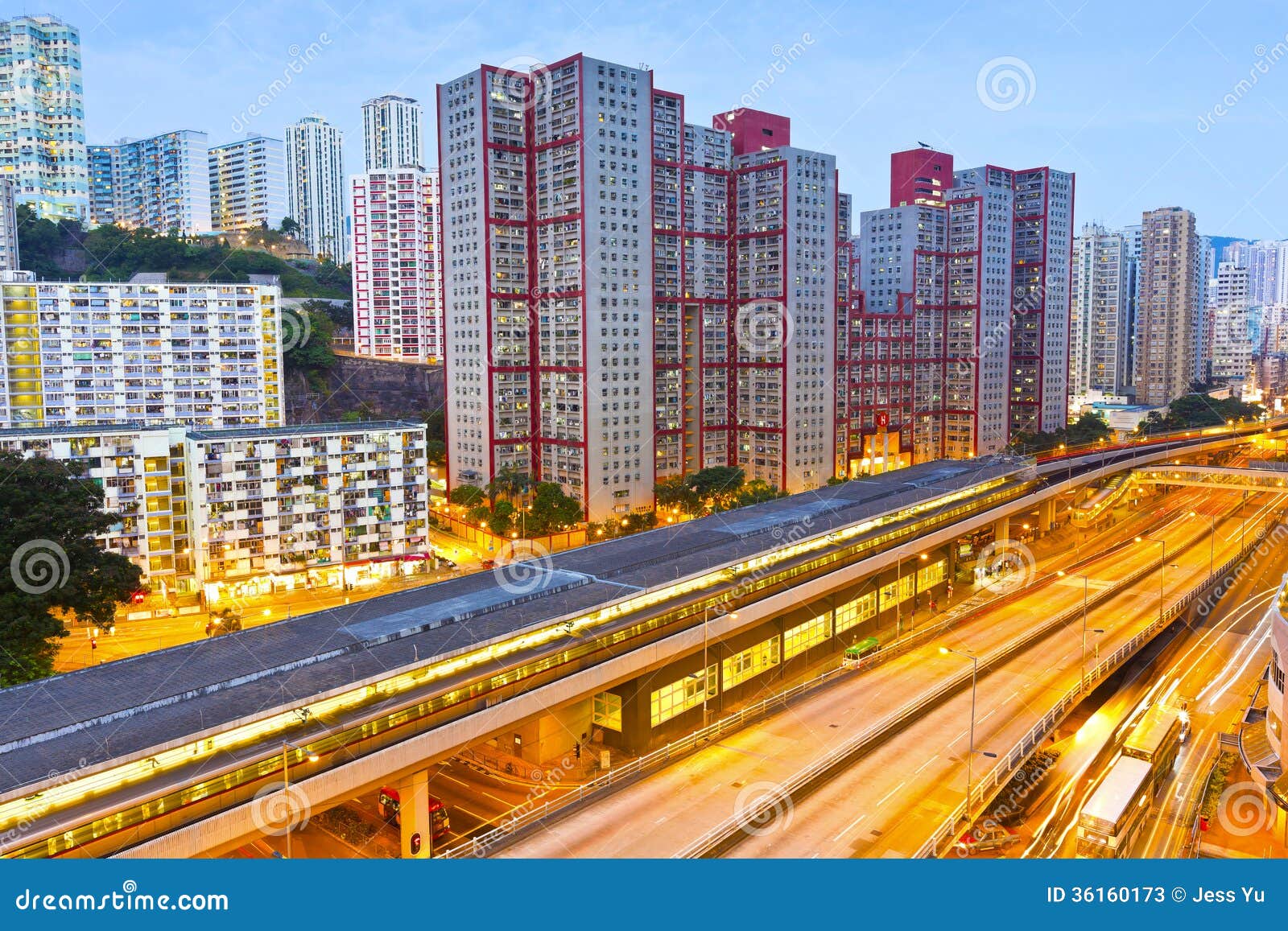 Elevated Expressway in Hong Kong at Night Stock Image - Image of dark ...