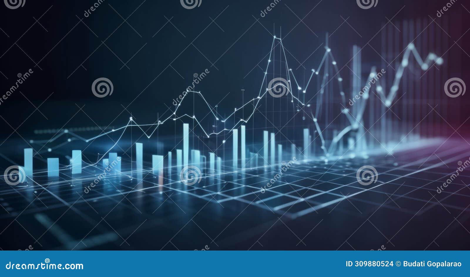 Elevated Financial Data Visualization Stock Illustration - Illustration ...