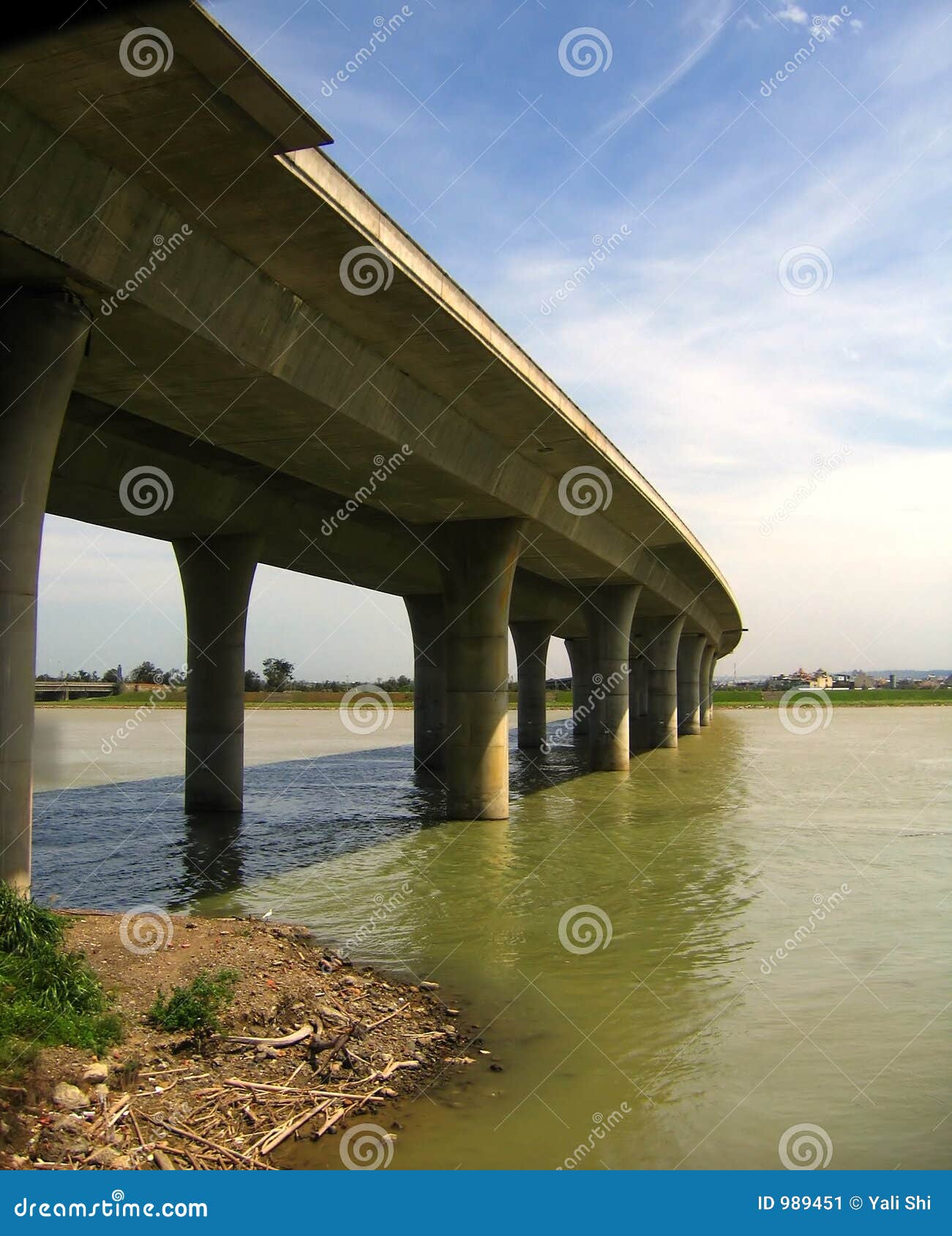 Elevated Highway Bridge stock image. Image of shore, slanted - 989451