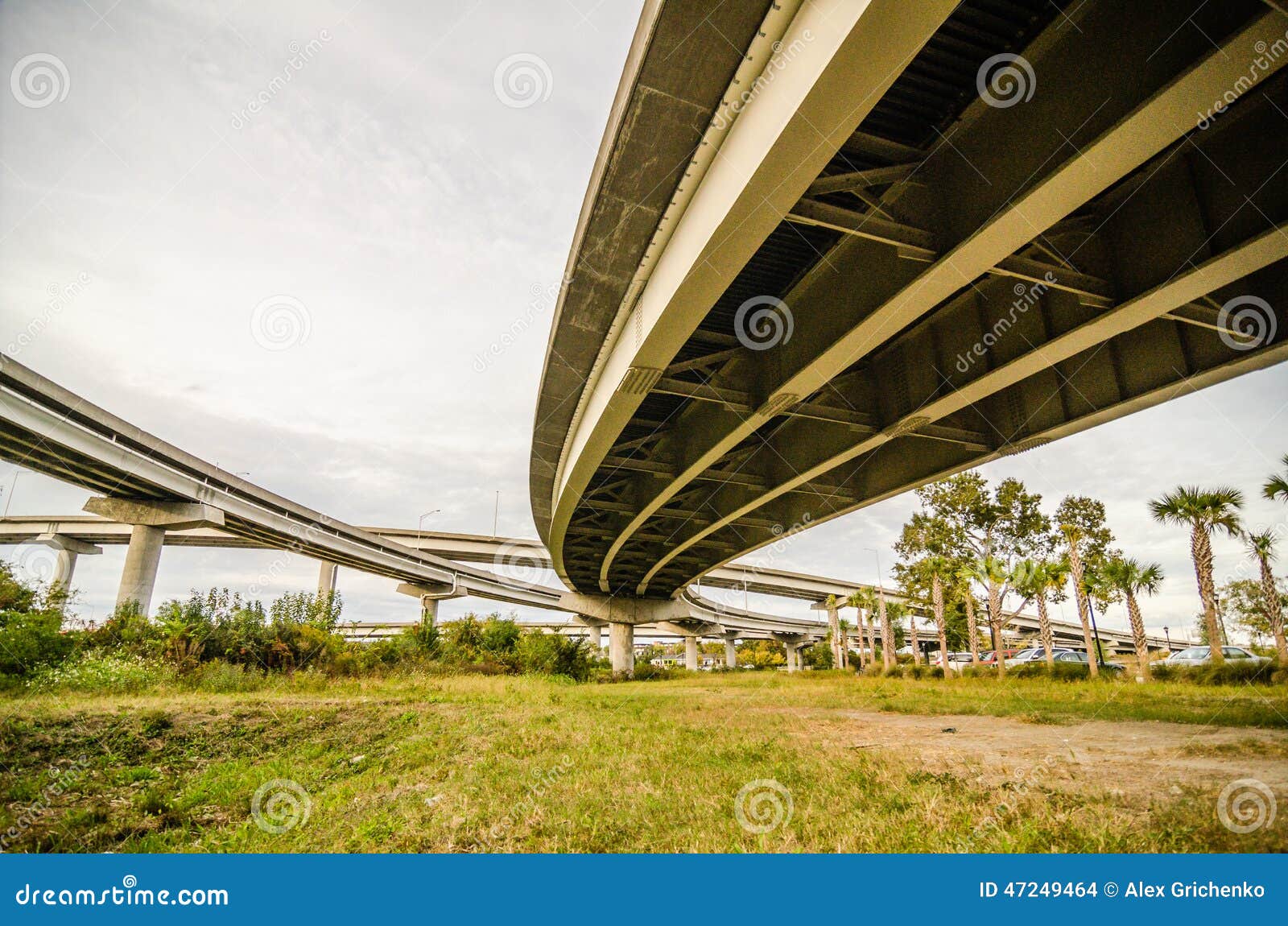 Elevated Highway Road and Pillars Stock Photo - Image of pillars, angle ...
