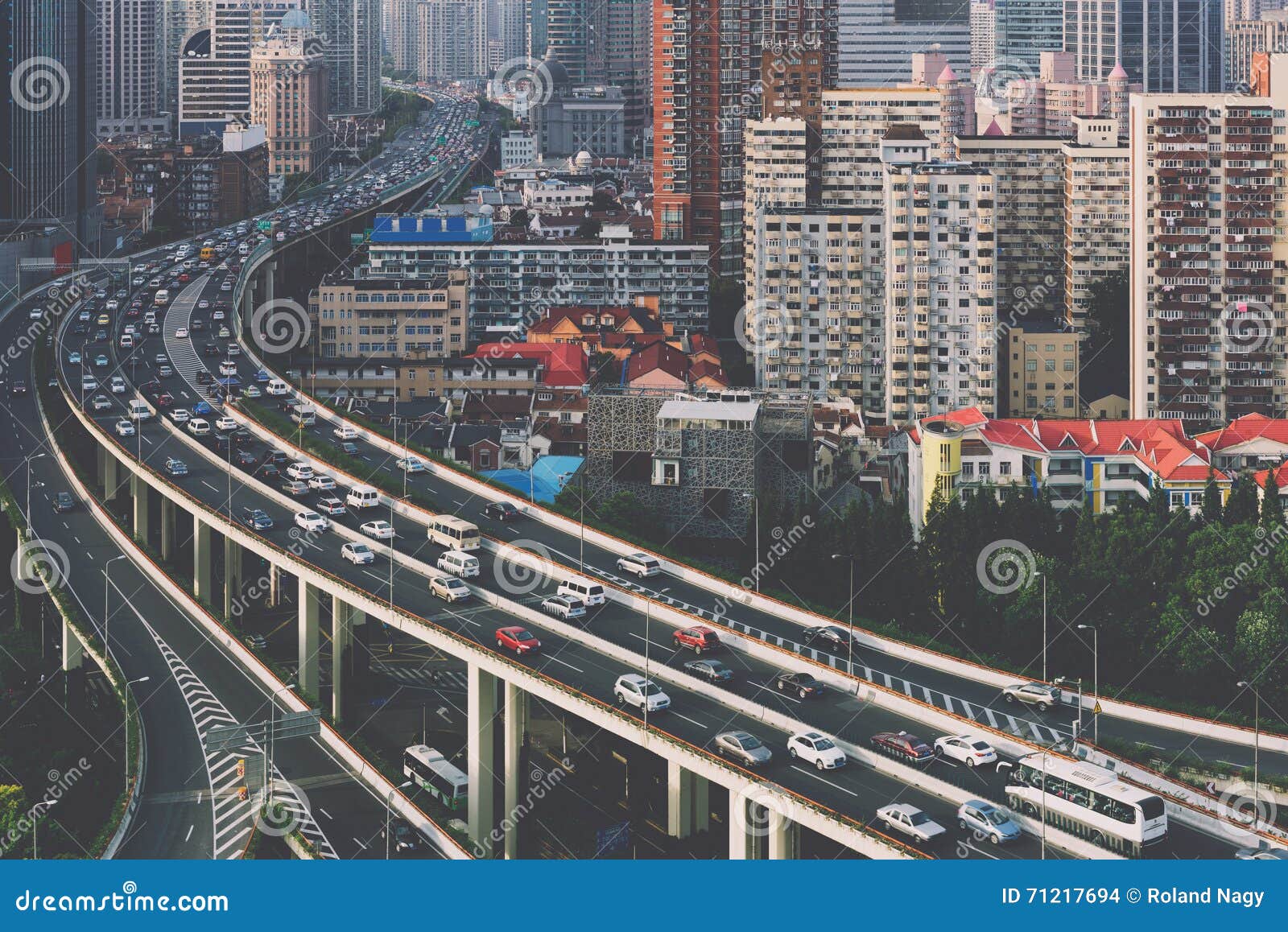 Elevated Highway in Shanghai, China. Stock Photo - Image of motion ...