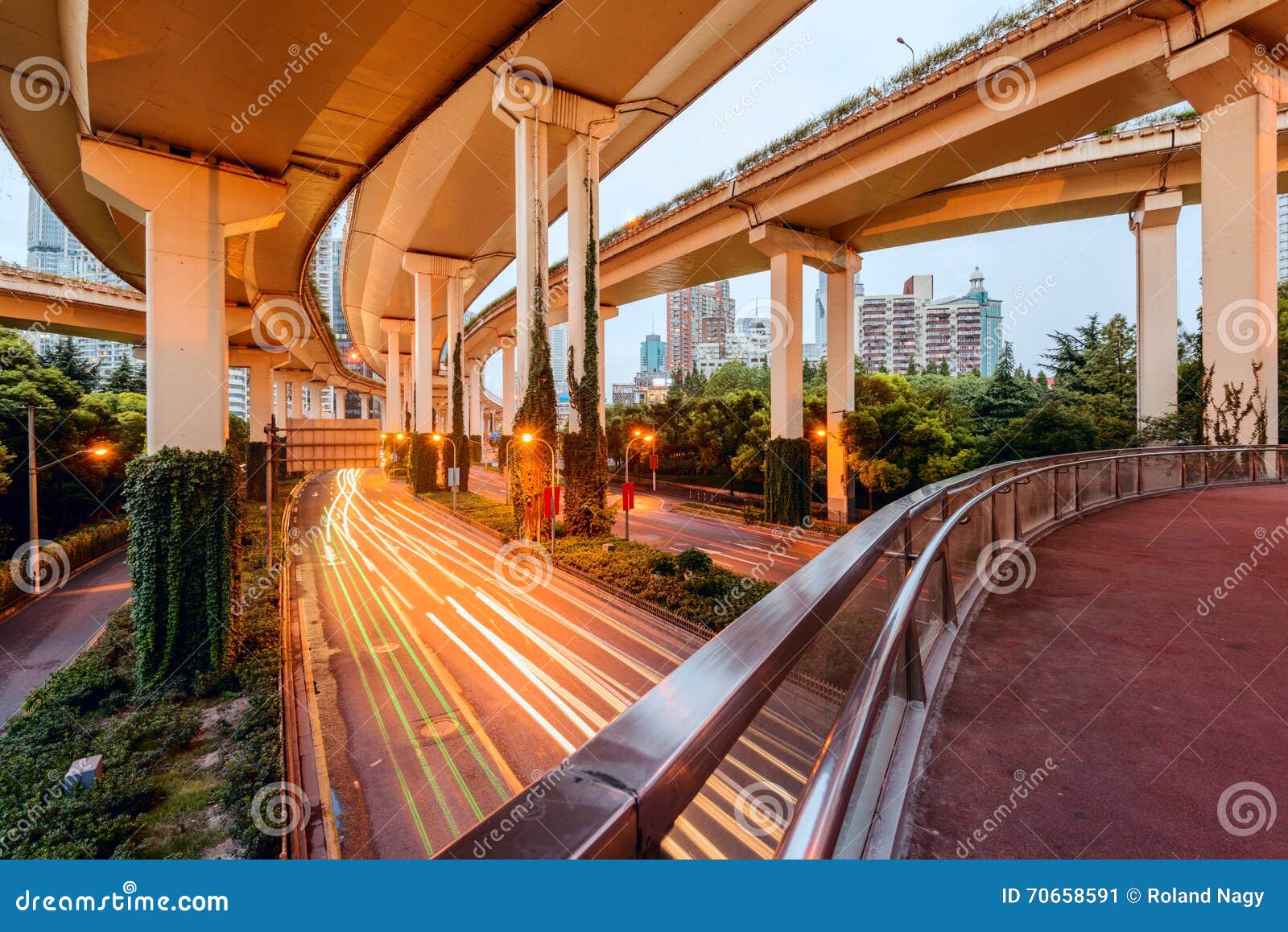 Elevated Highway in Shanghai, China. Stock Image - Image of crossing ...