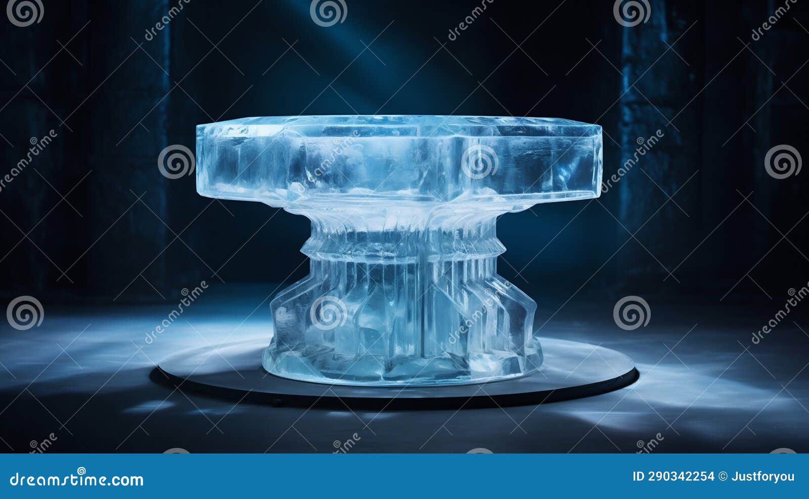 Elevated Ice Podium Set Against a Wintry Stage Backdrop. Generative Ai ...