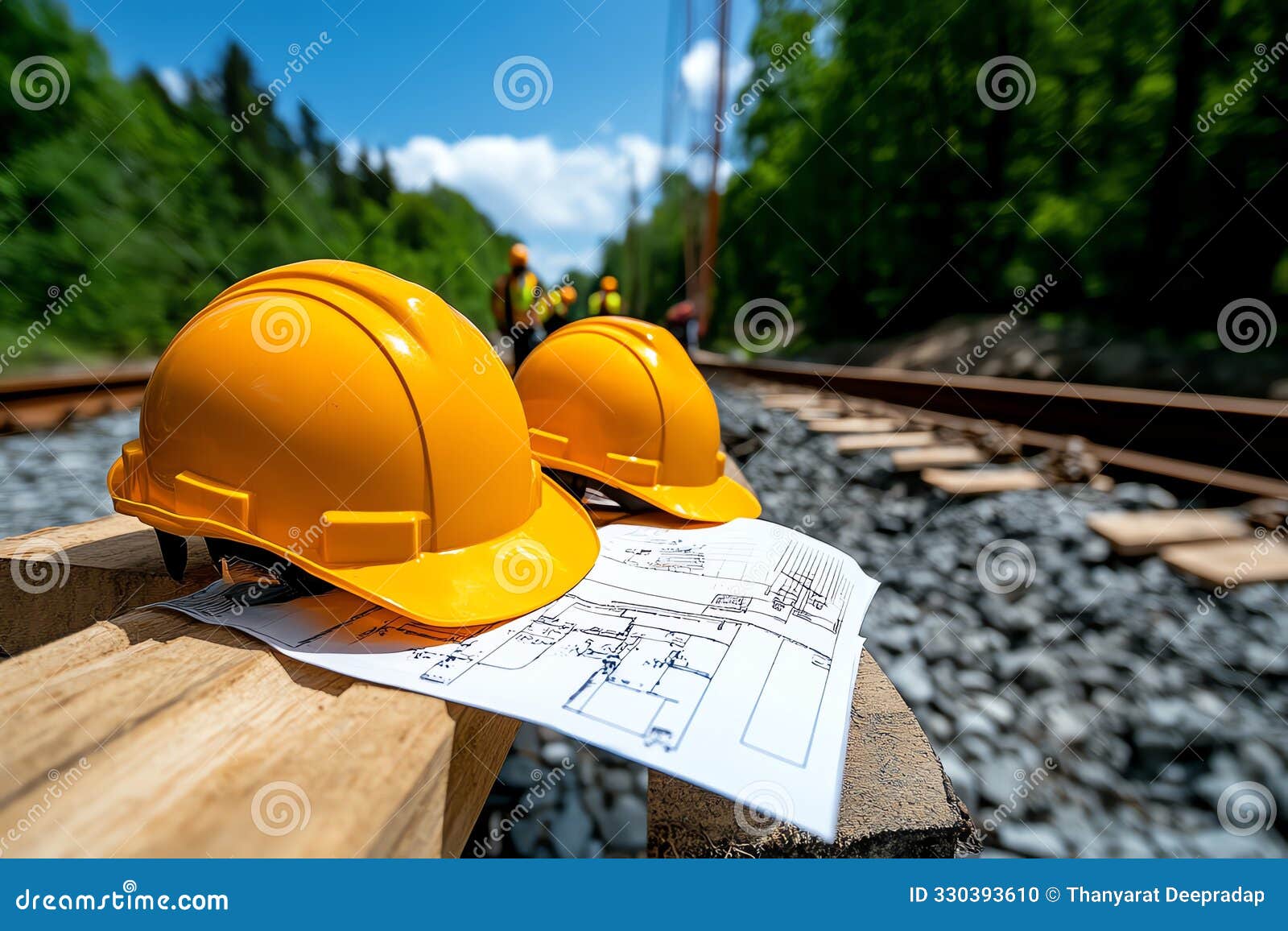 Elevated Industrial Bridge Construction Inspection Team Examining ...