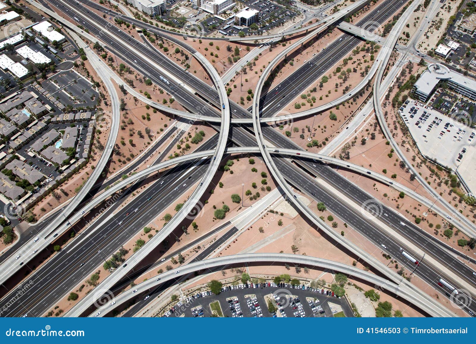 Elevated Interstate Interchange Stock Image - Image of ramp, expressway ...