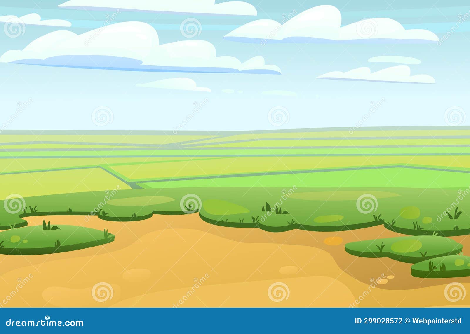 Elevated Location. Overview of Plain with Fields. Scenery Landscape ...