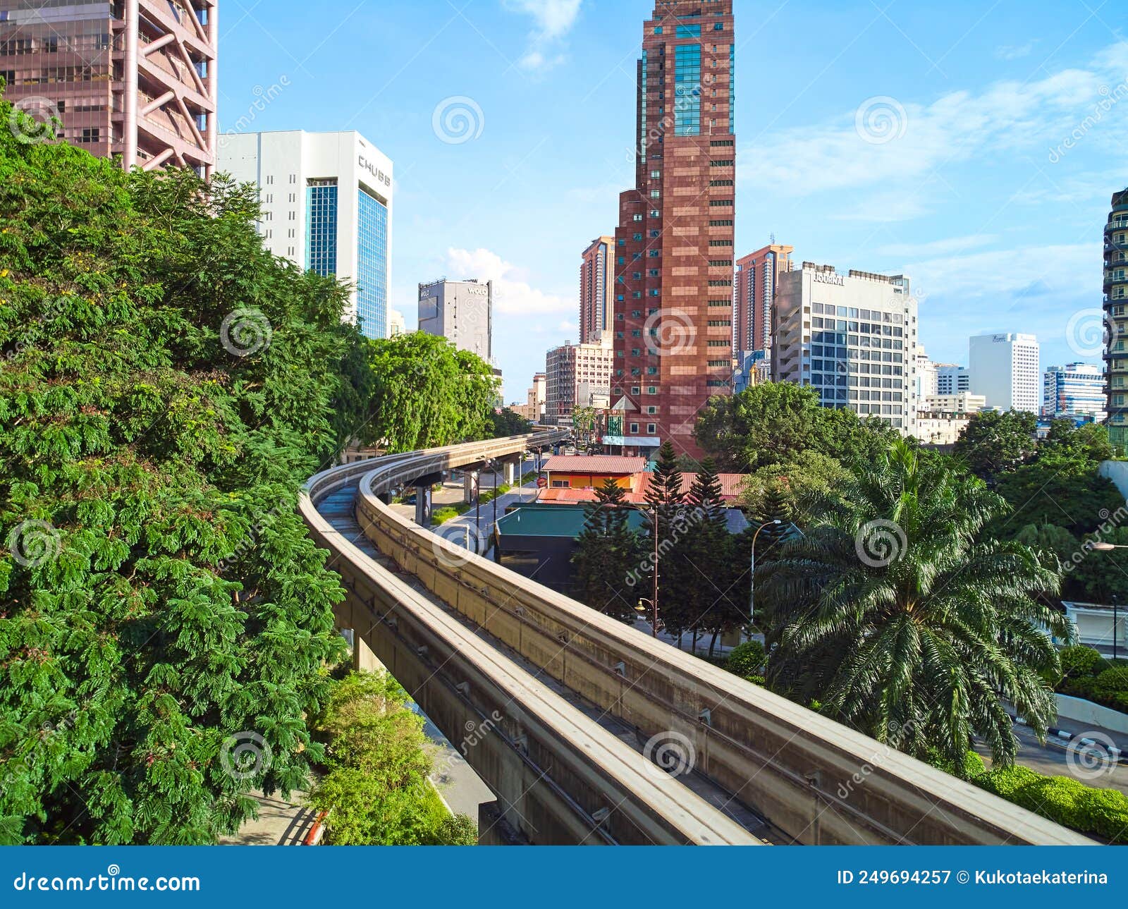 Elevated Monorail through a Modern Metropolis a Editorial Photography ...