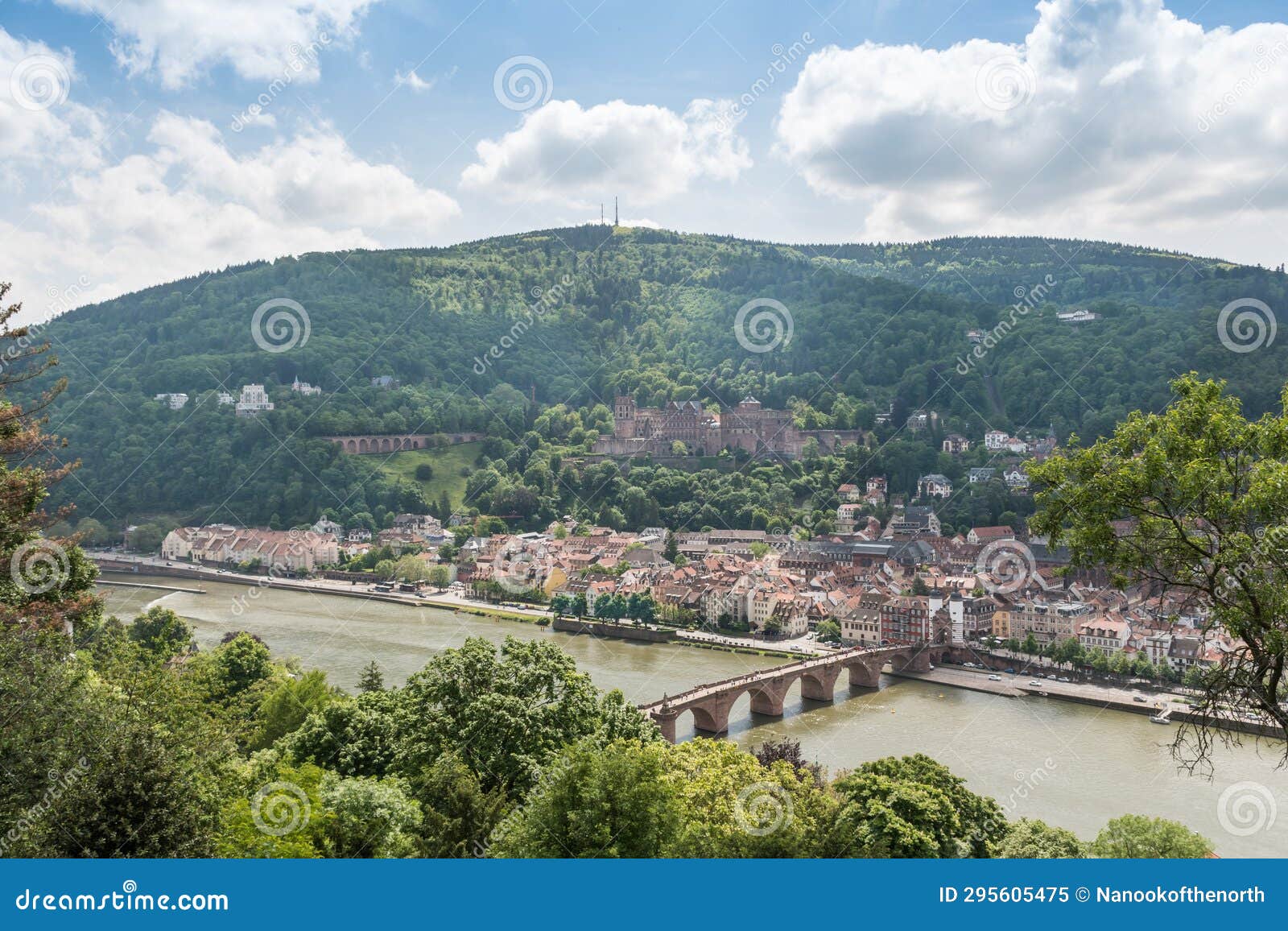 An Elevated Panoramic View of the Castle of Heidelberg in Germany with ...