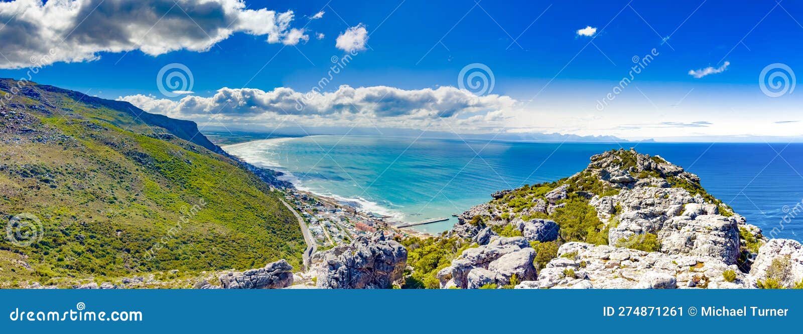Elevated Panoramic View of Kalk Bay Harbour, Cape Town Stock Image ...