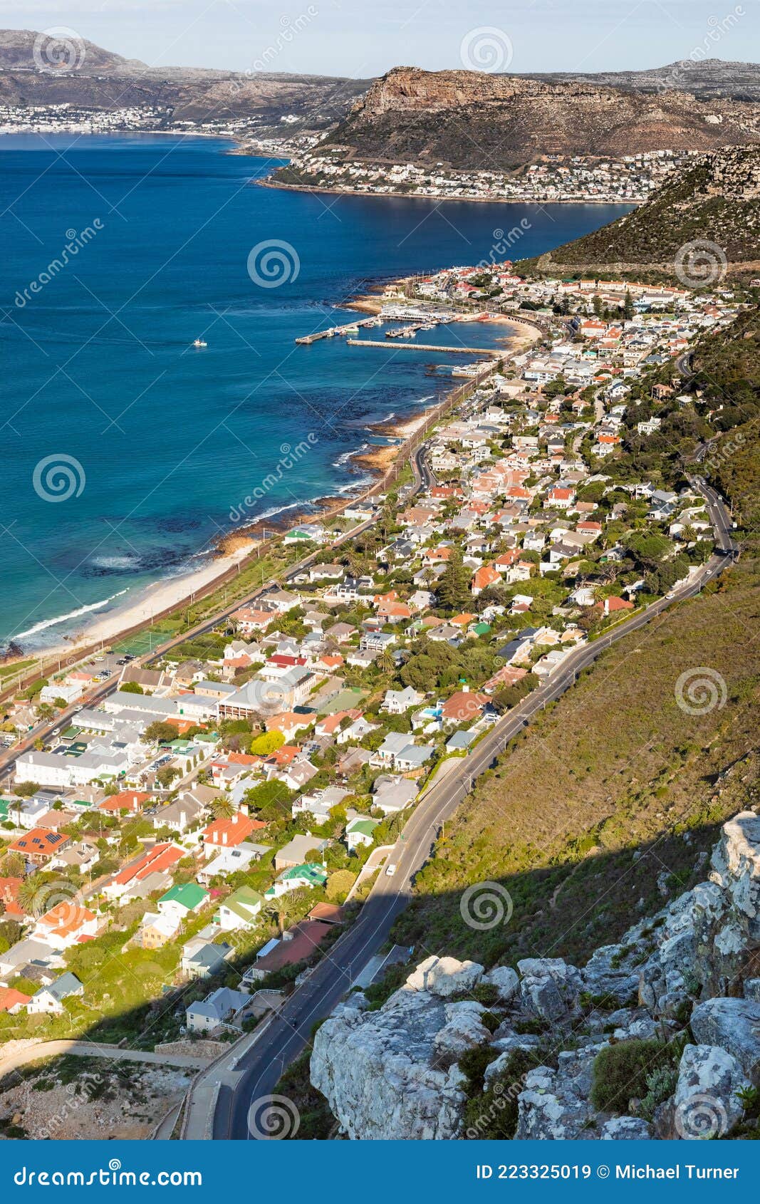 Elevated Panoramic View of Kalk Bay Harbour in Cape Town Stock Image ...