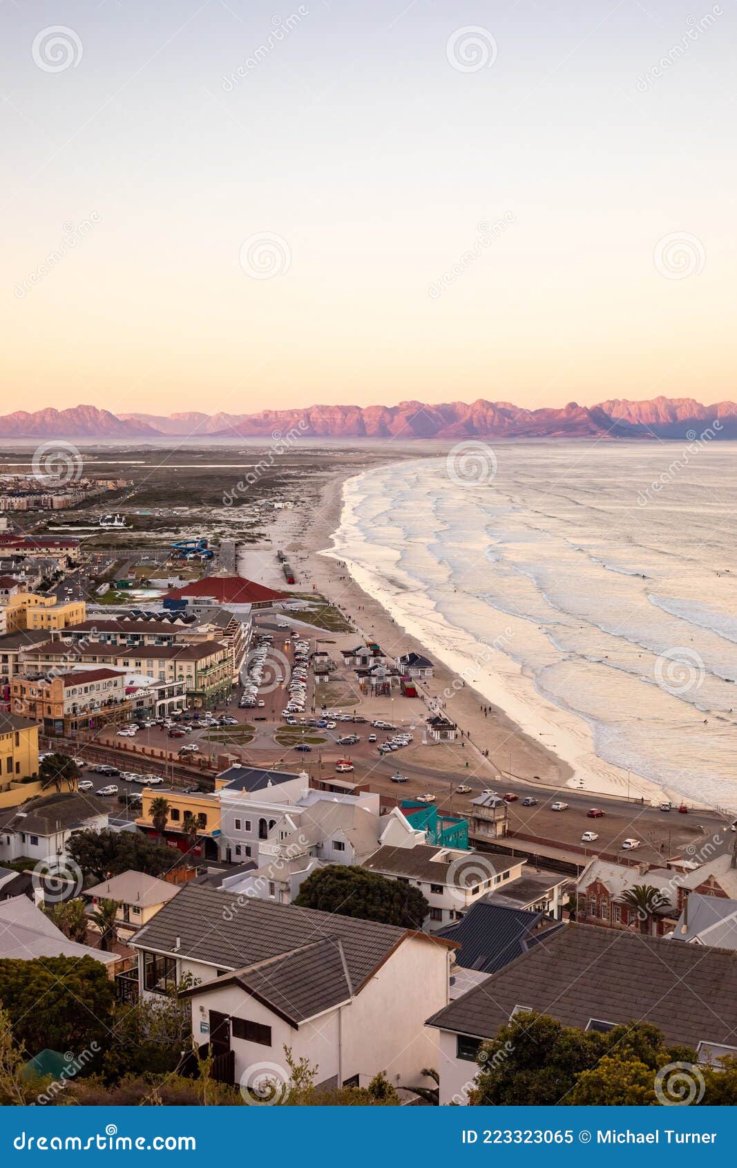 Elevated Panoramic View of Muizenberg Beach Cape Town Stock Image ...