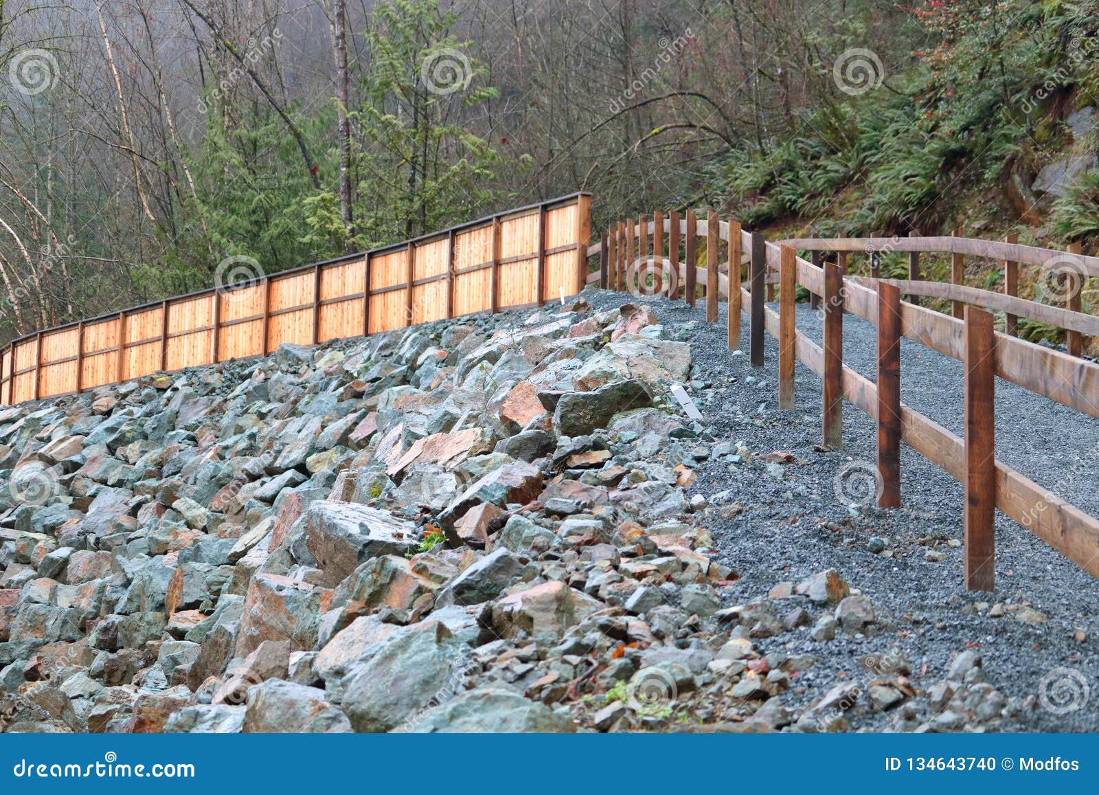 Elevated Path and Cedar Fencing Stock Photo - Image of exterior, design ...
