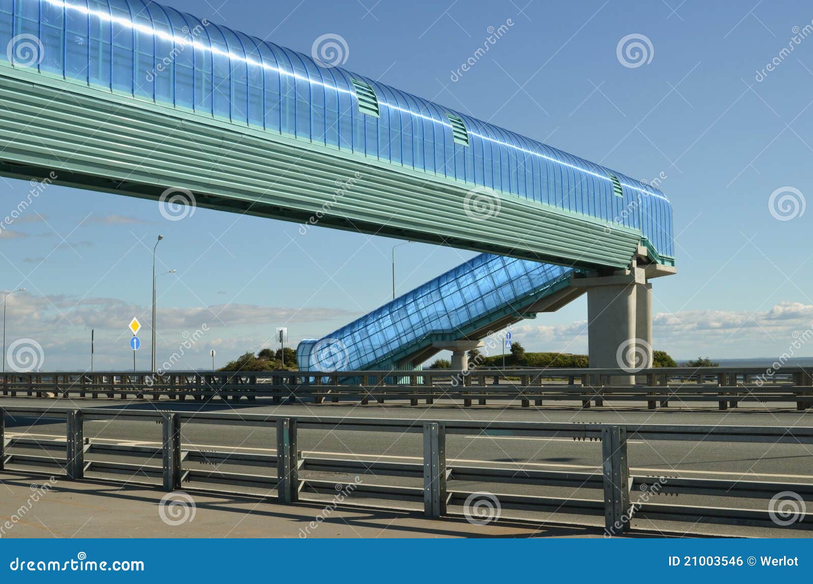 Elevated Pedestrian Crossing Stock Photo - Image of motion, indoors ...
