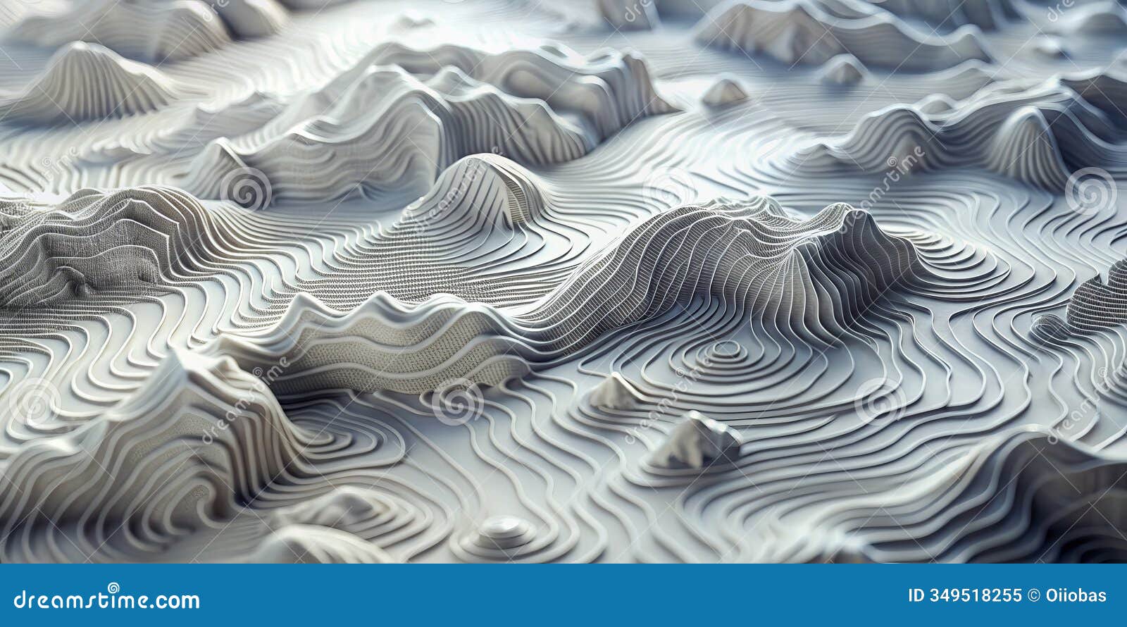 Elevated Perspective White Contour Landscape Stock Illustration ...