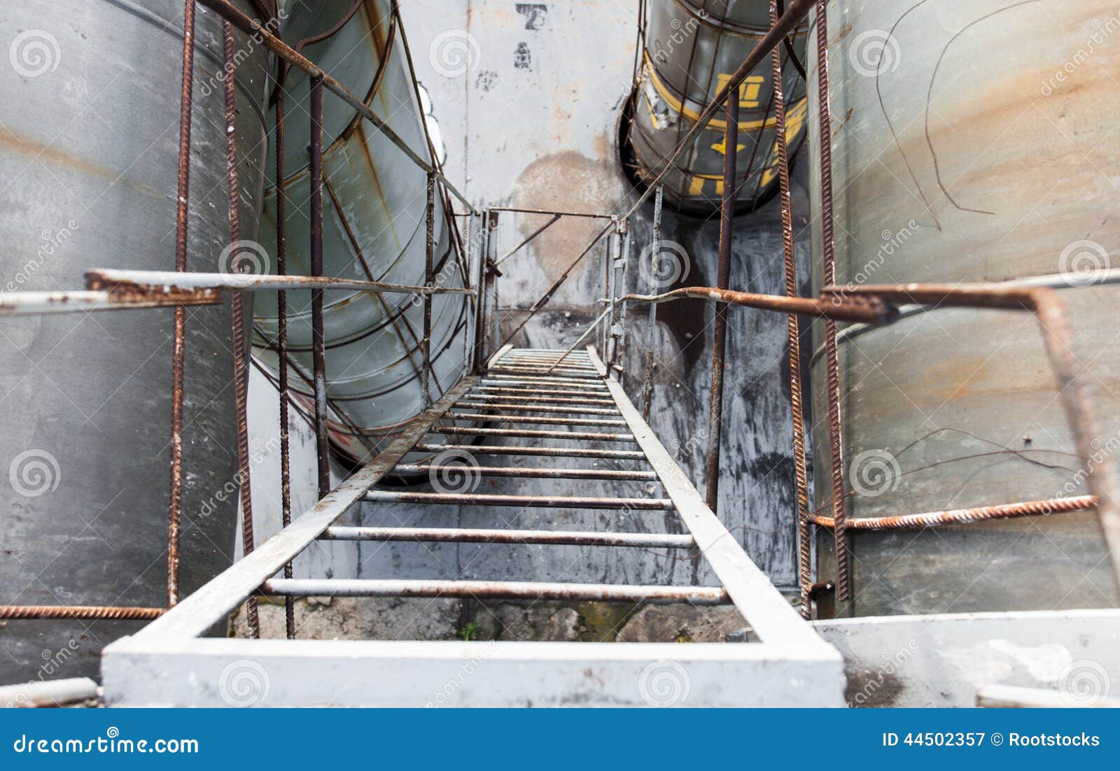 Elevated Pipelines with the Ladder Shot from Above Stock Image - Image ...