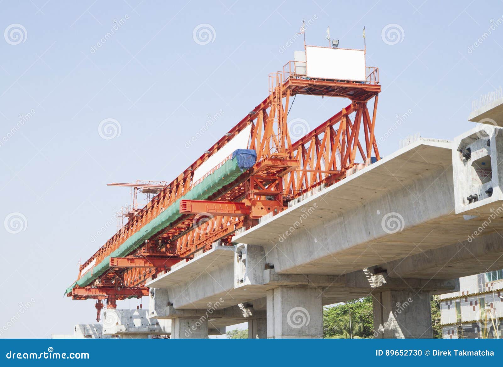 Elevated Rail Track on Construction Site Stock Photo - Image of tower ...