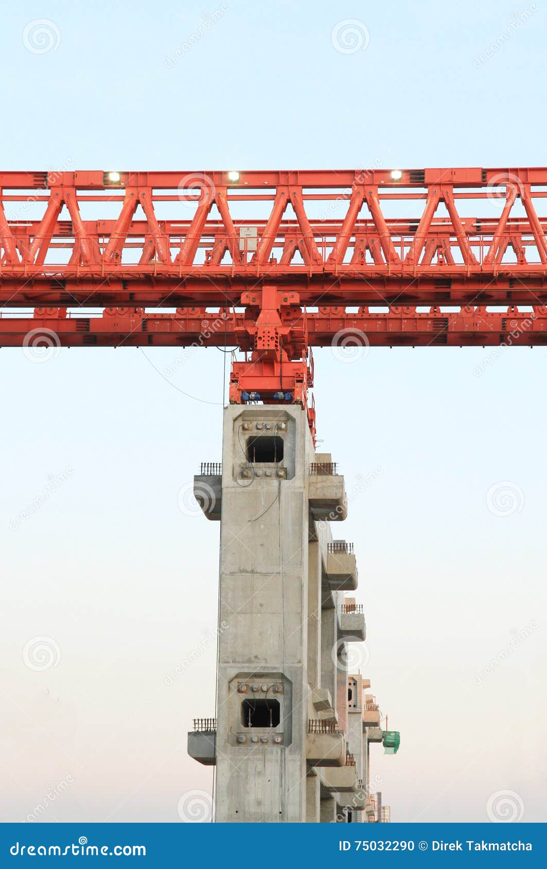 Elevated Rail Track on Large Columns Stock Photo - Image of casting ...
