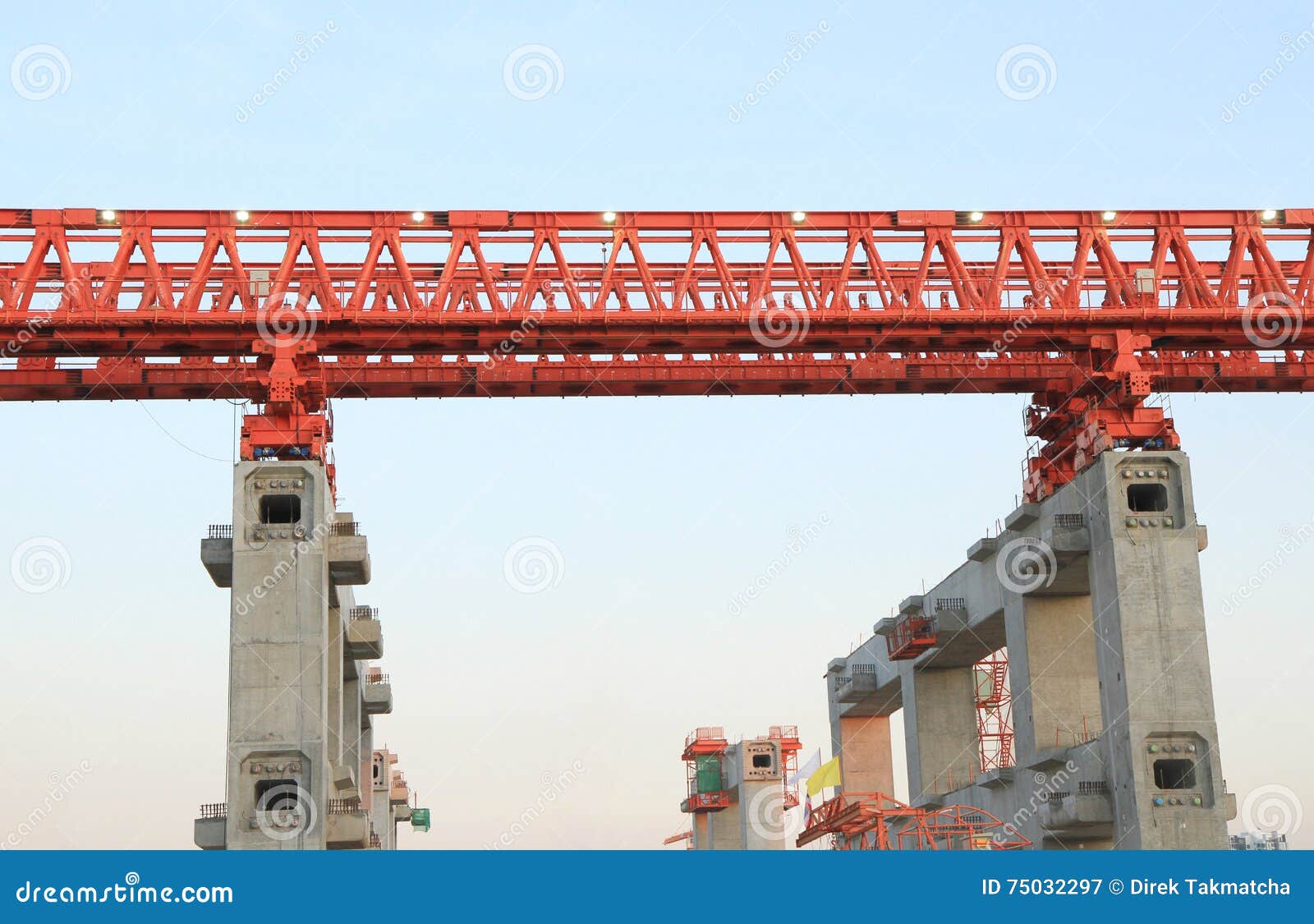 Elevated Rail Track on Large Columns Stock Image - Image of casting ...