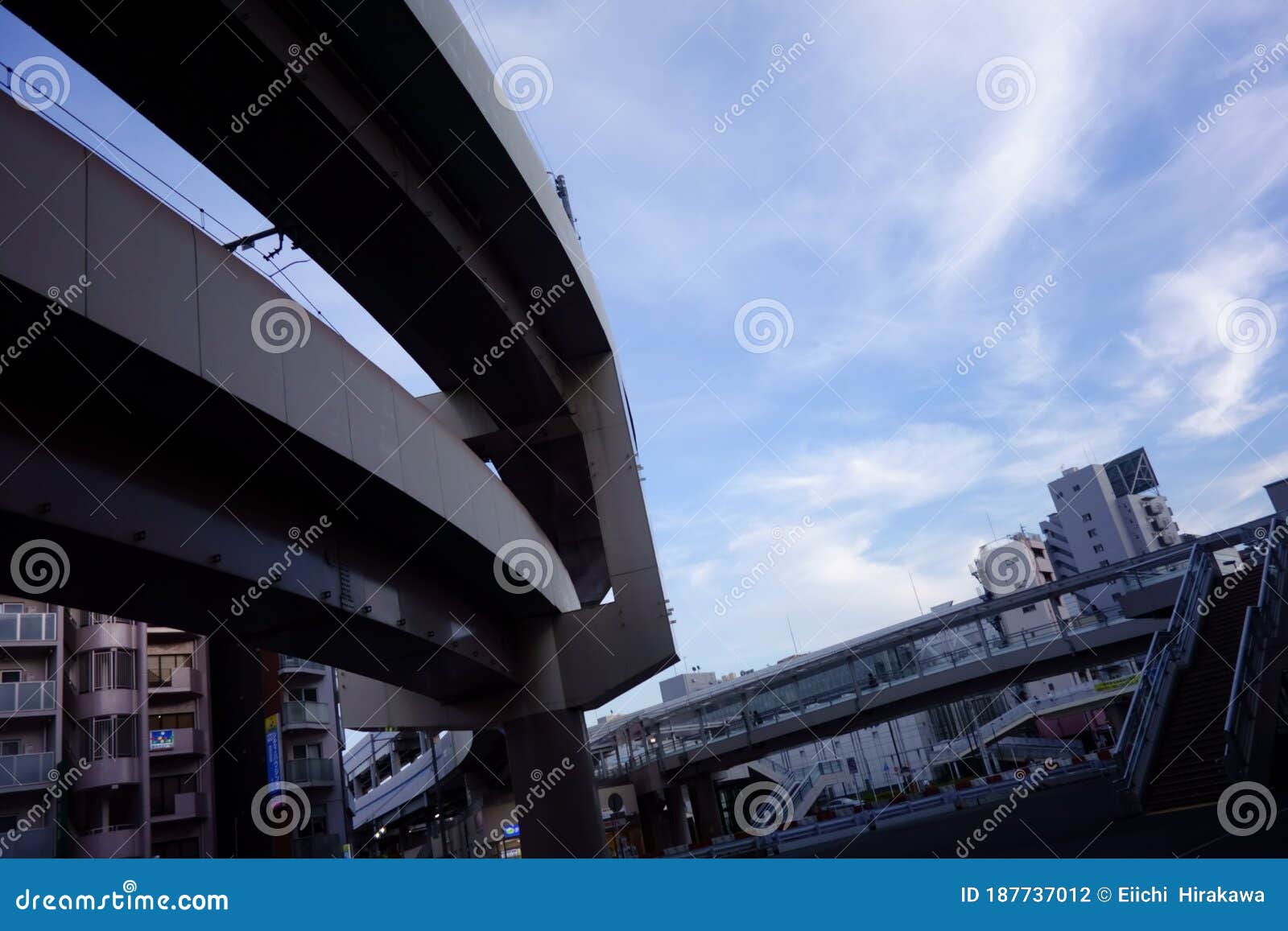 Elevated Railroad Beams Built Stock Photo - Image of blue, railroad ...