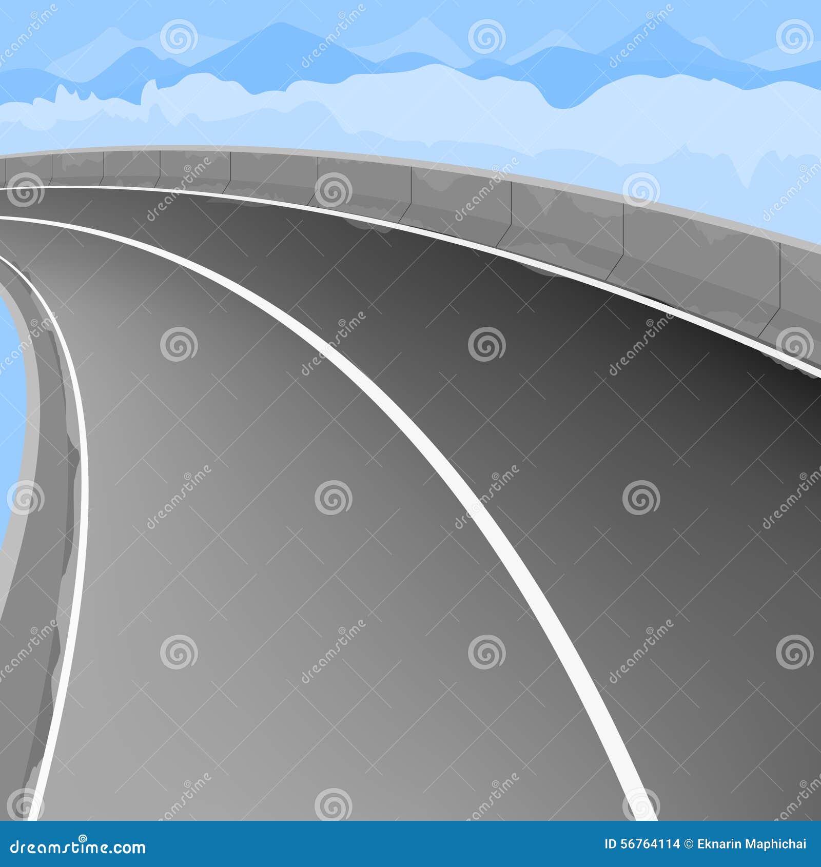 Elevated road scene stock illustration. Illustration of scene - 56764114