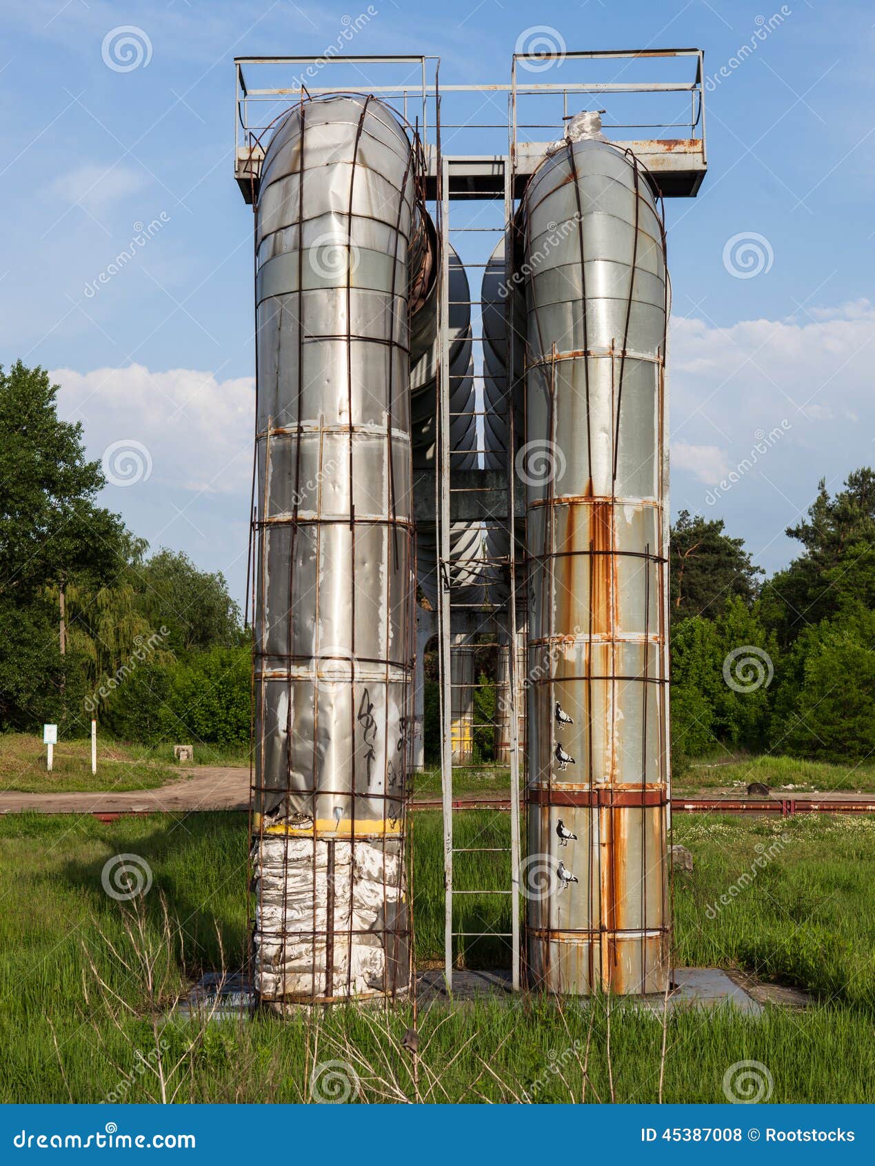 Elevated Section of the Pipelines Stock Photo - Image of equipment ...
