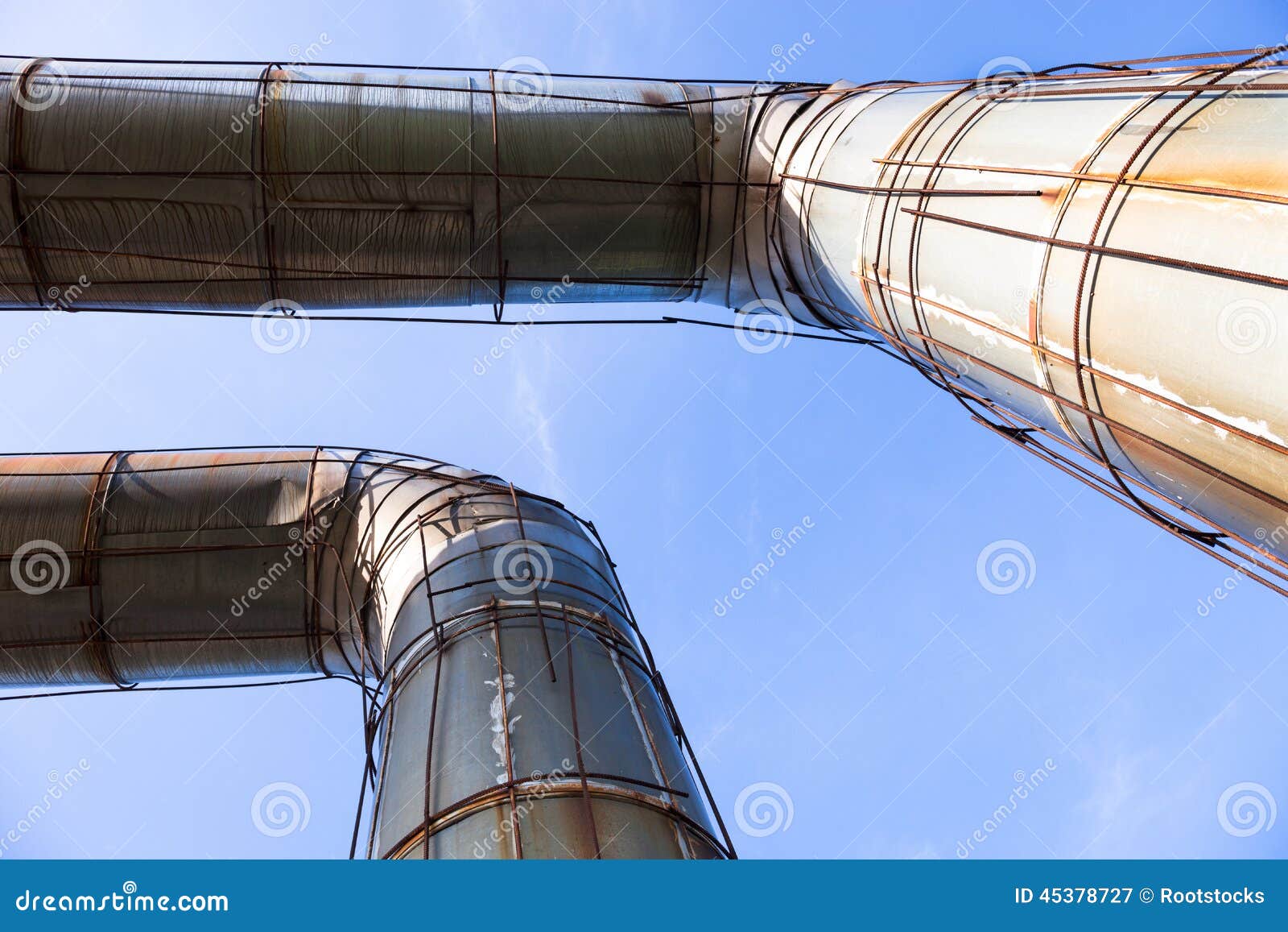 Elevated Section of the Pipelines Stock Image - Image of industrial ...