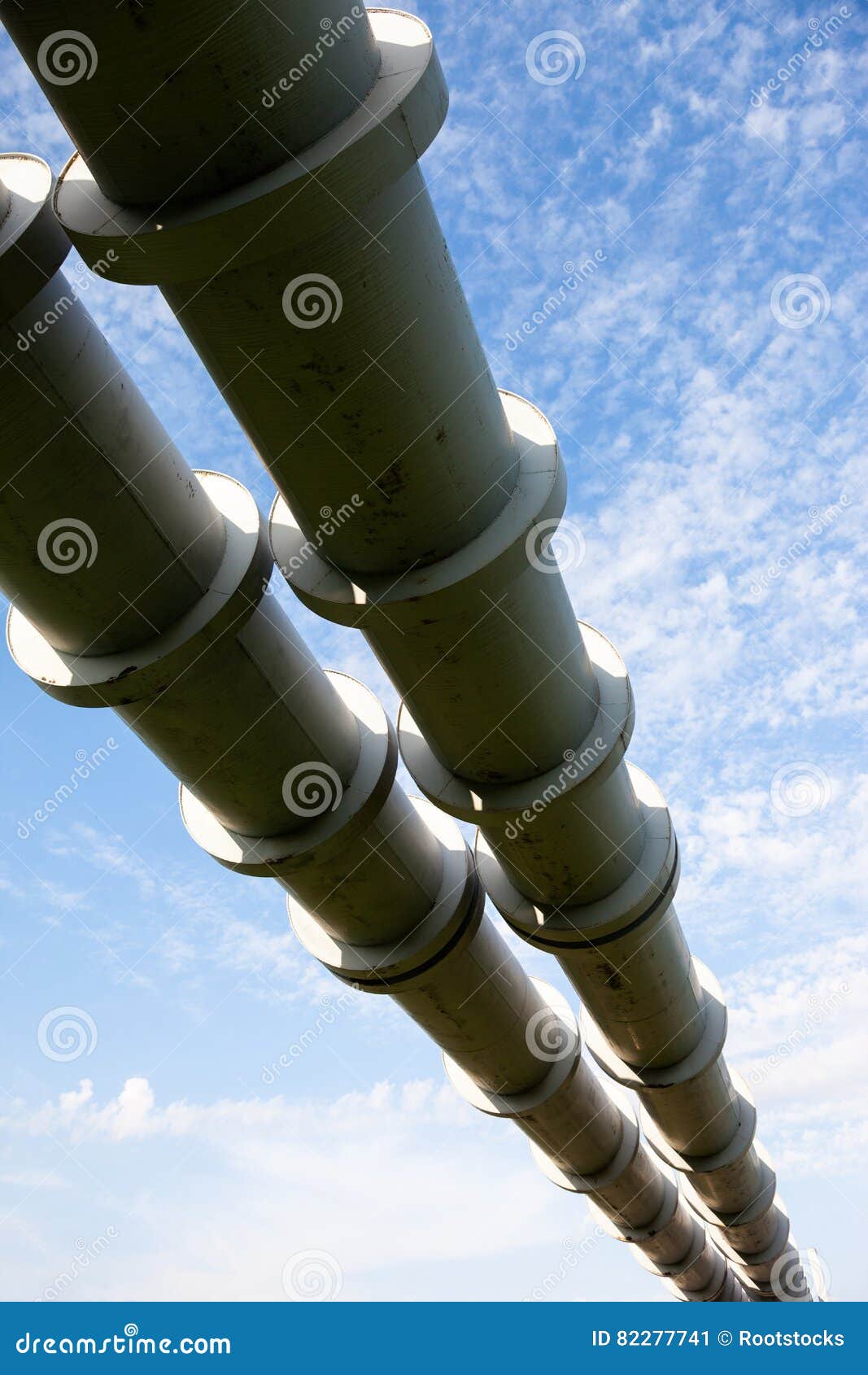Elevated Section of the Pipelines Stock Image - Image of duct, diameter ...