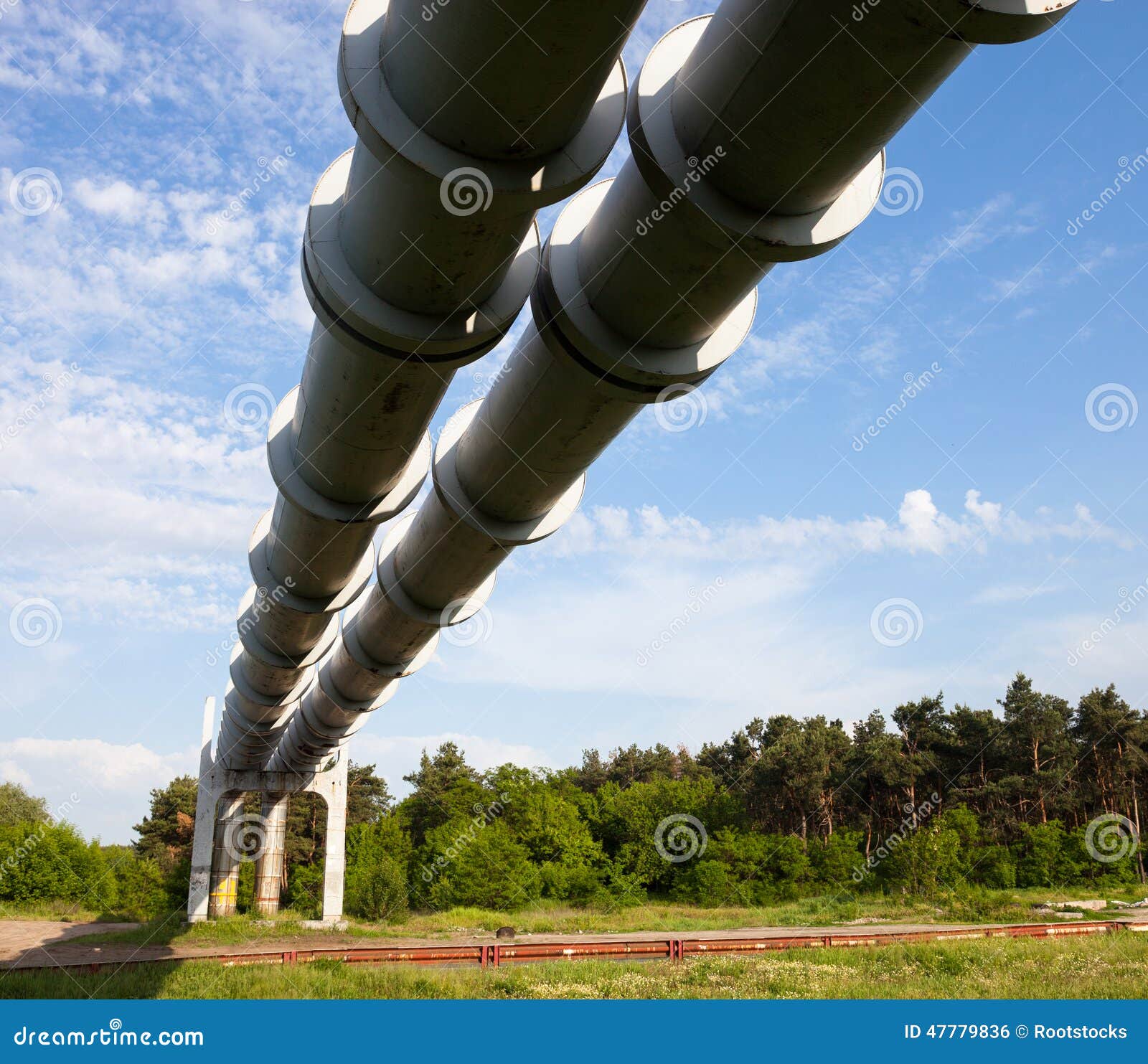 Elevated Section of the Pipelines Stock Photo - Image of bending ...