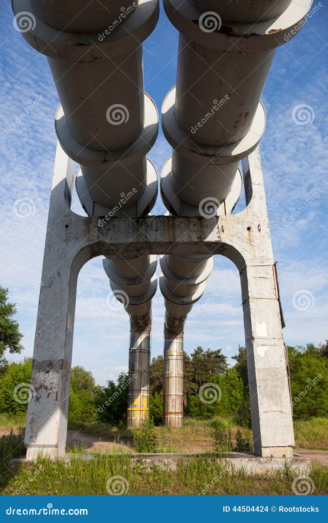 Elevated Section of the Pipelines Stock Photo - Image of equipment ...