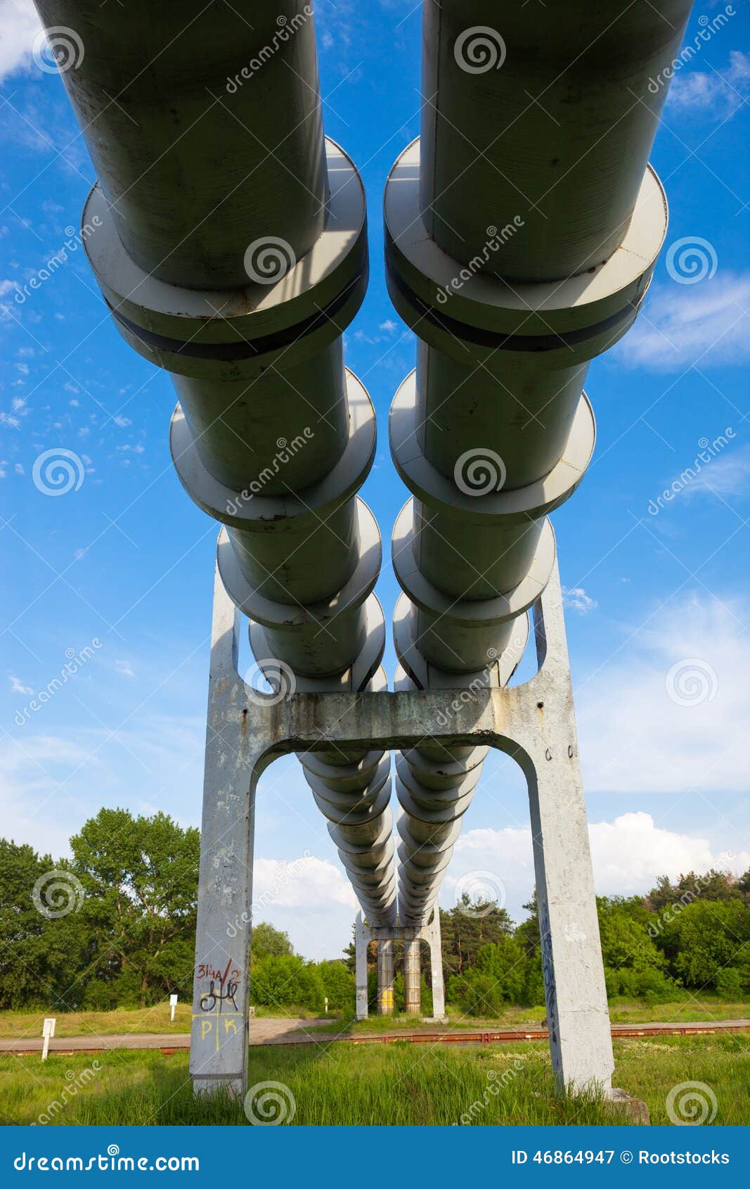 Elevated Section of the Pipelines Stock Image - Image of circulation ...