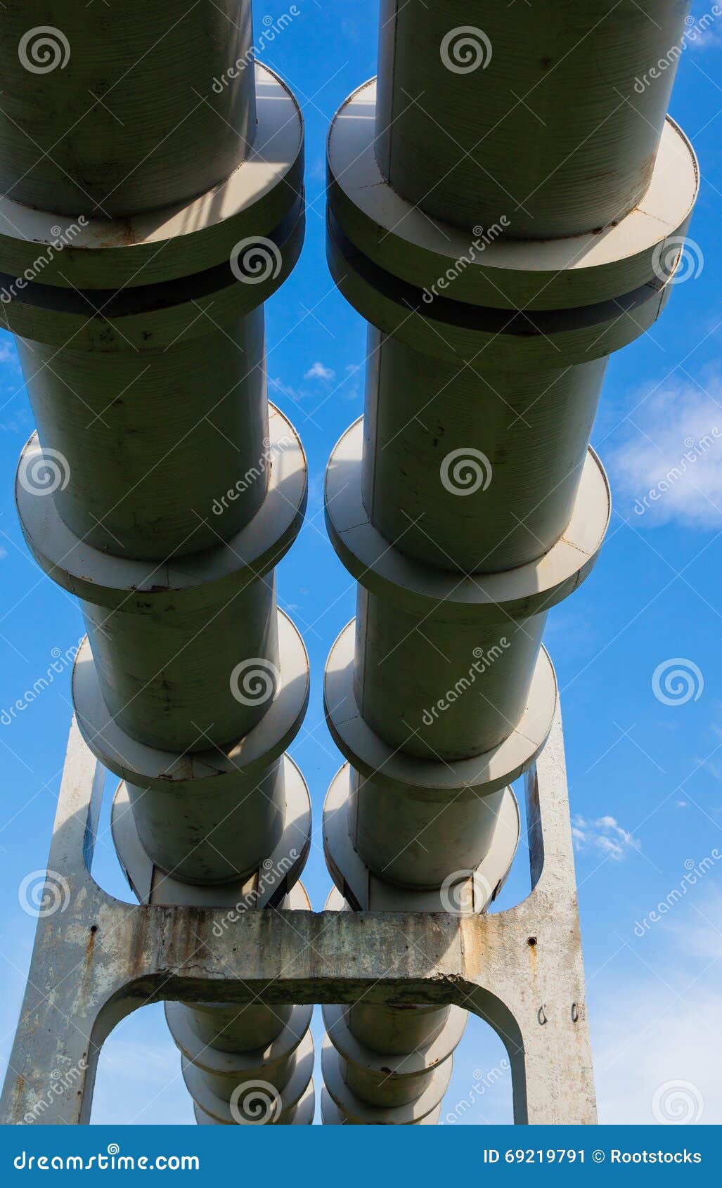 Elevated Section of the Pipelines Stock Image - Image of cloud, blue ...