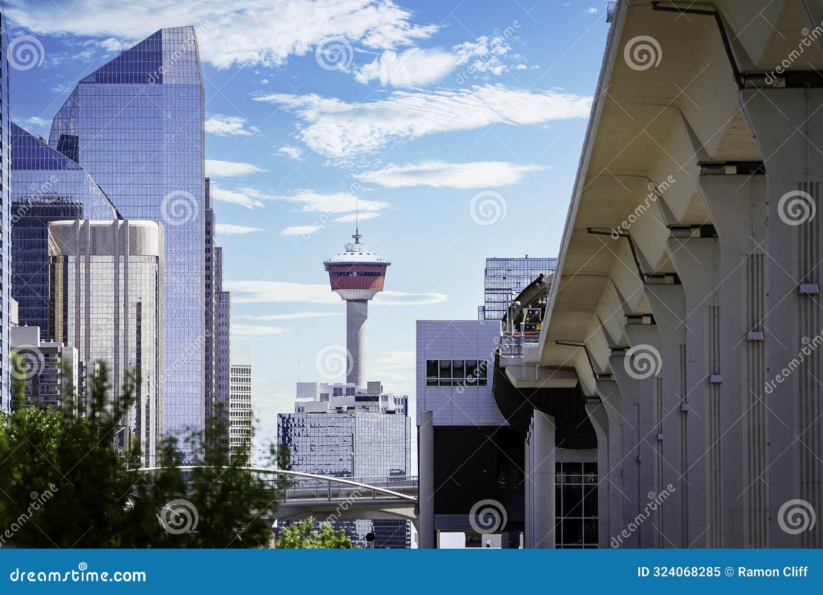 Elevated Transit Platform Overlooking Popular Landmarks and Travel ...