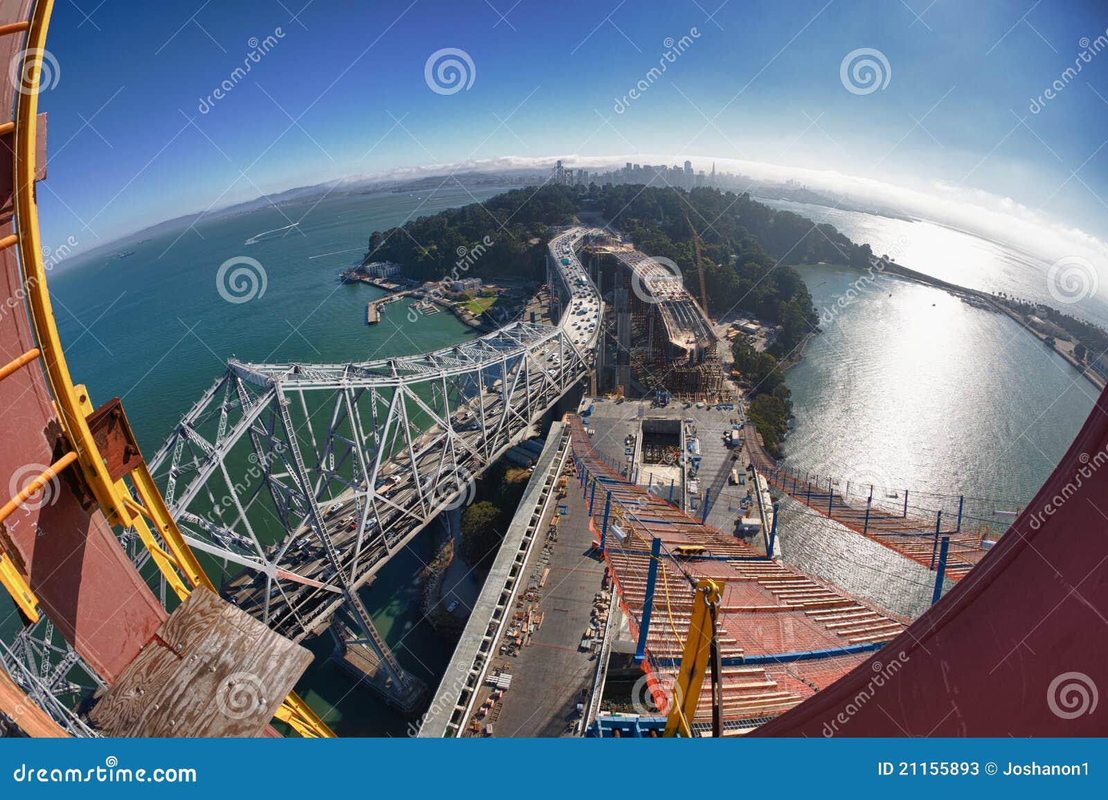 Elevated View of the Bay Bridge Stock Image - Image of development ...