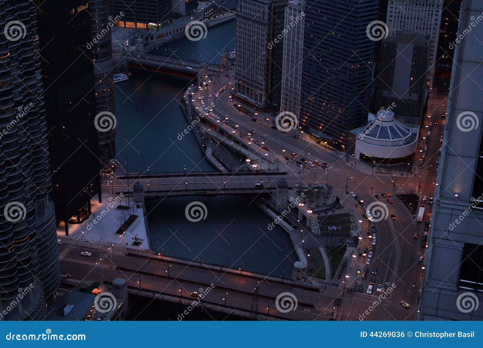 Elevated View of Chicago River and Wacker Drive. Stock Photo - Image of ...