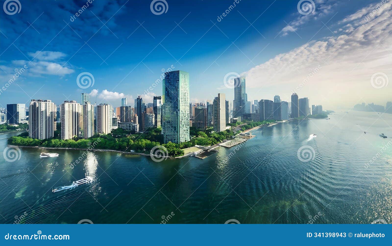 Elevated View of a Modern City with Highways and Skyscrapers Stock ...