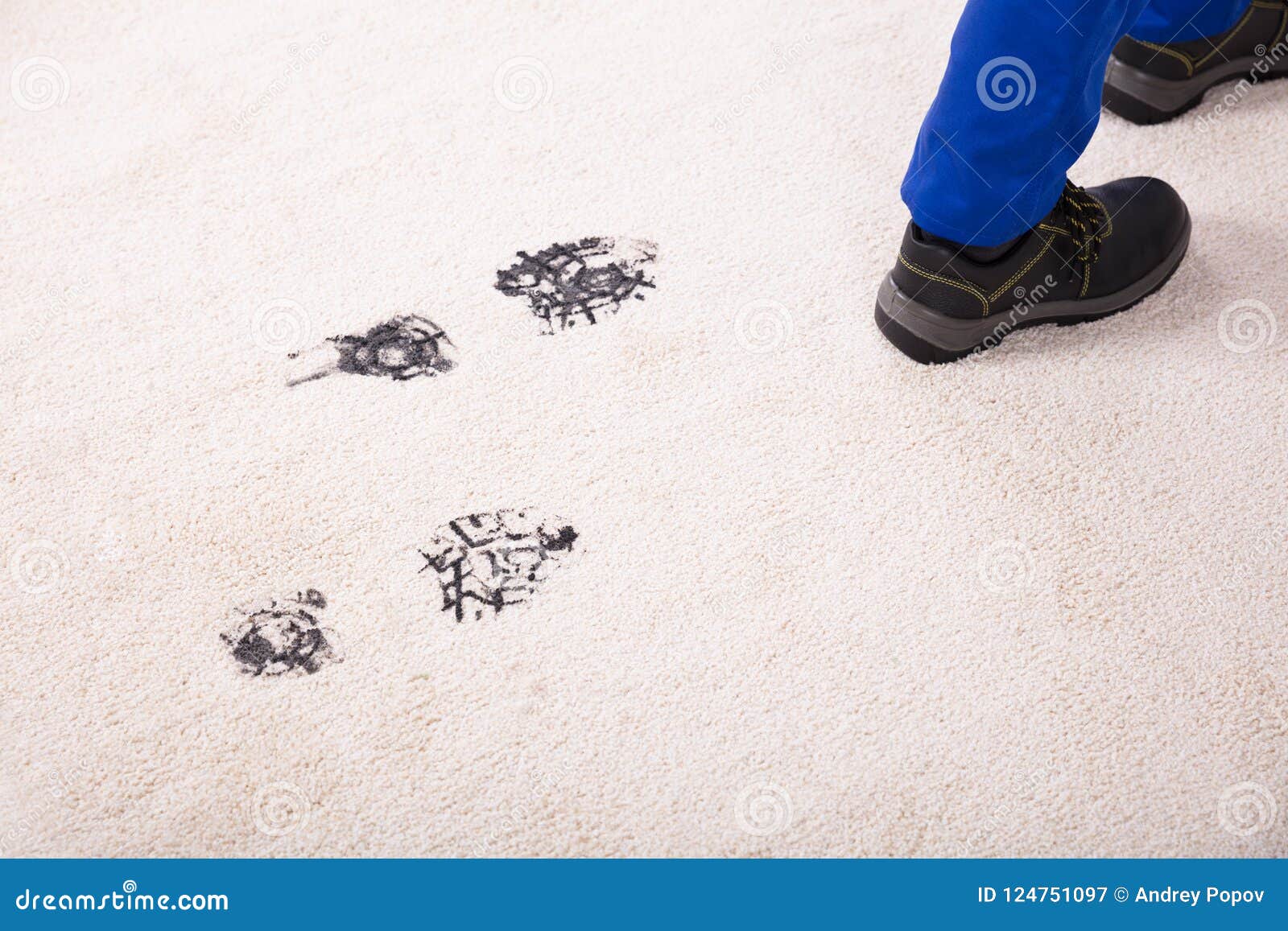 Elevated View of Muddy Footprint on Carpet Stock Image - Image of muddy ...