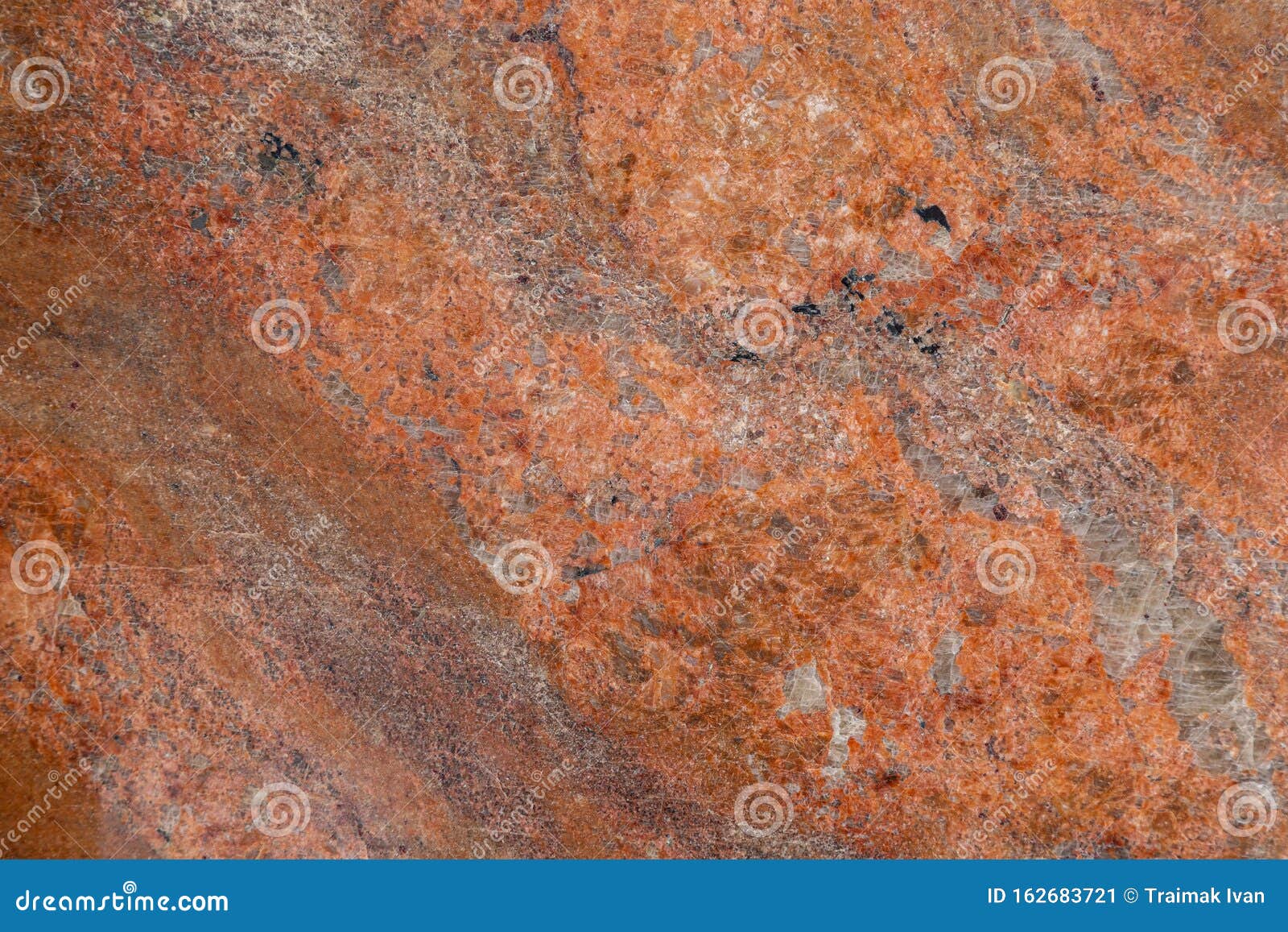 Elevated View of Red-orange Granite Stone Surface Stock Image - Image ...
