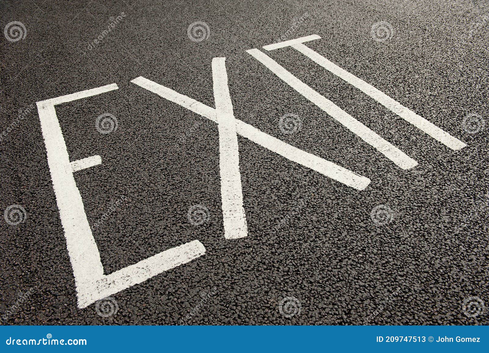 Large EXIT Road Surface Warning Sign. Stock Image - Image of caution ...