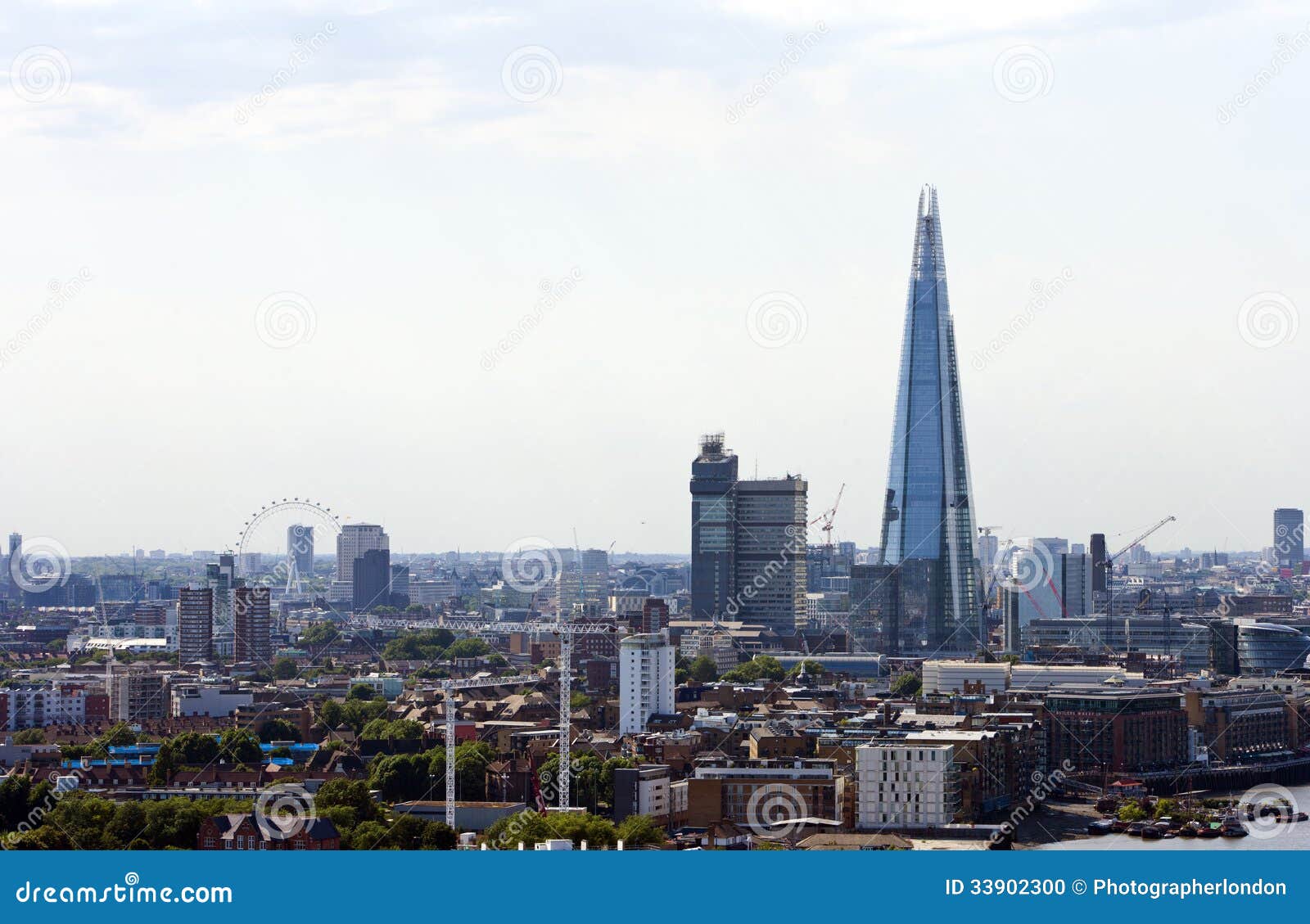 Elevated View of the Shard and London Eye, London Editorial Image ...