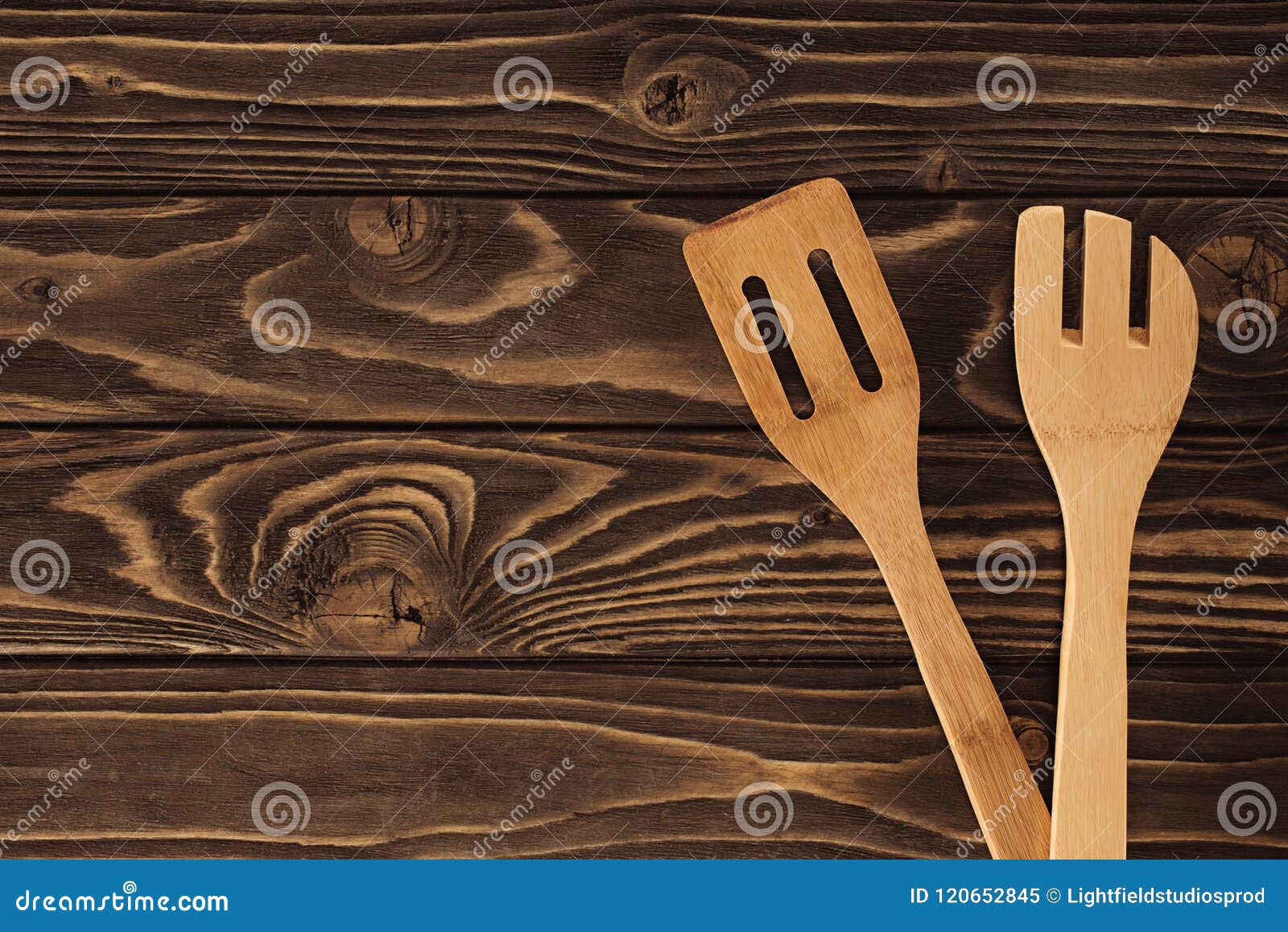 Elevated View of Two Different Wooden Spatulas Stock Image - Image of ...