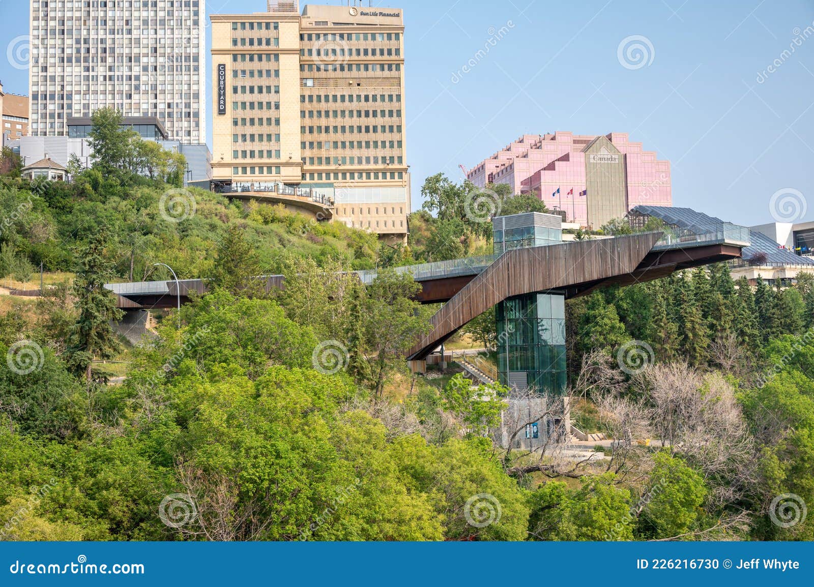 Elevated Walkway And The World Trade Center At Night In Baltimore ...