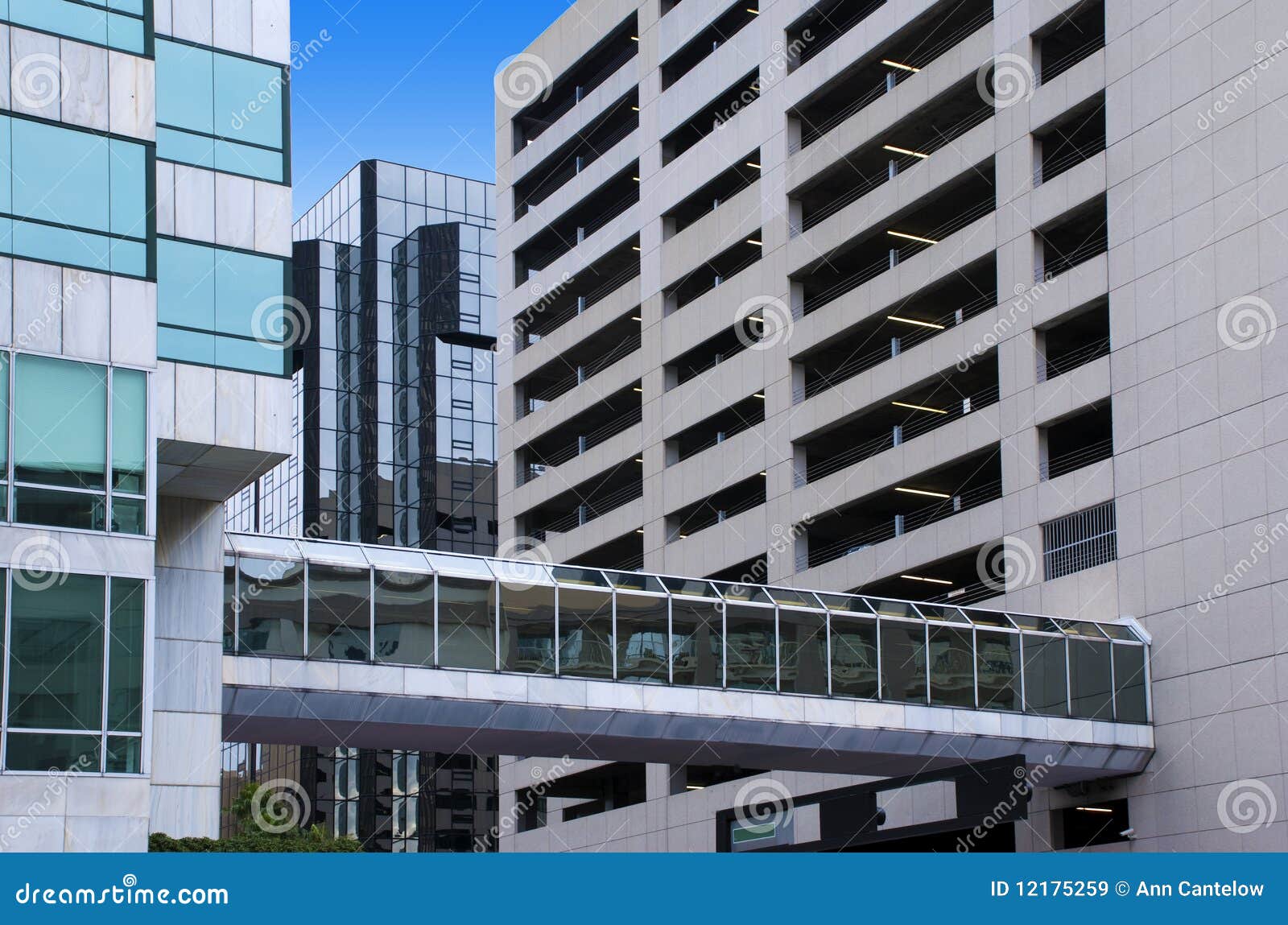 Elevated Walkway between Two Buildings Stock Image - Image of walkway ...