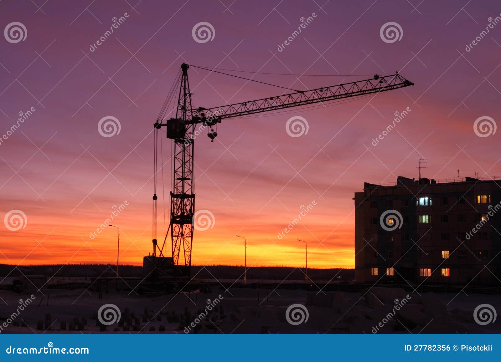 Industrial crane at sunset stock photo. Image of golden - 27782356