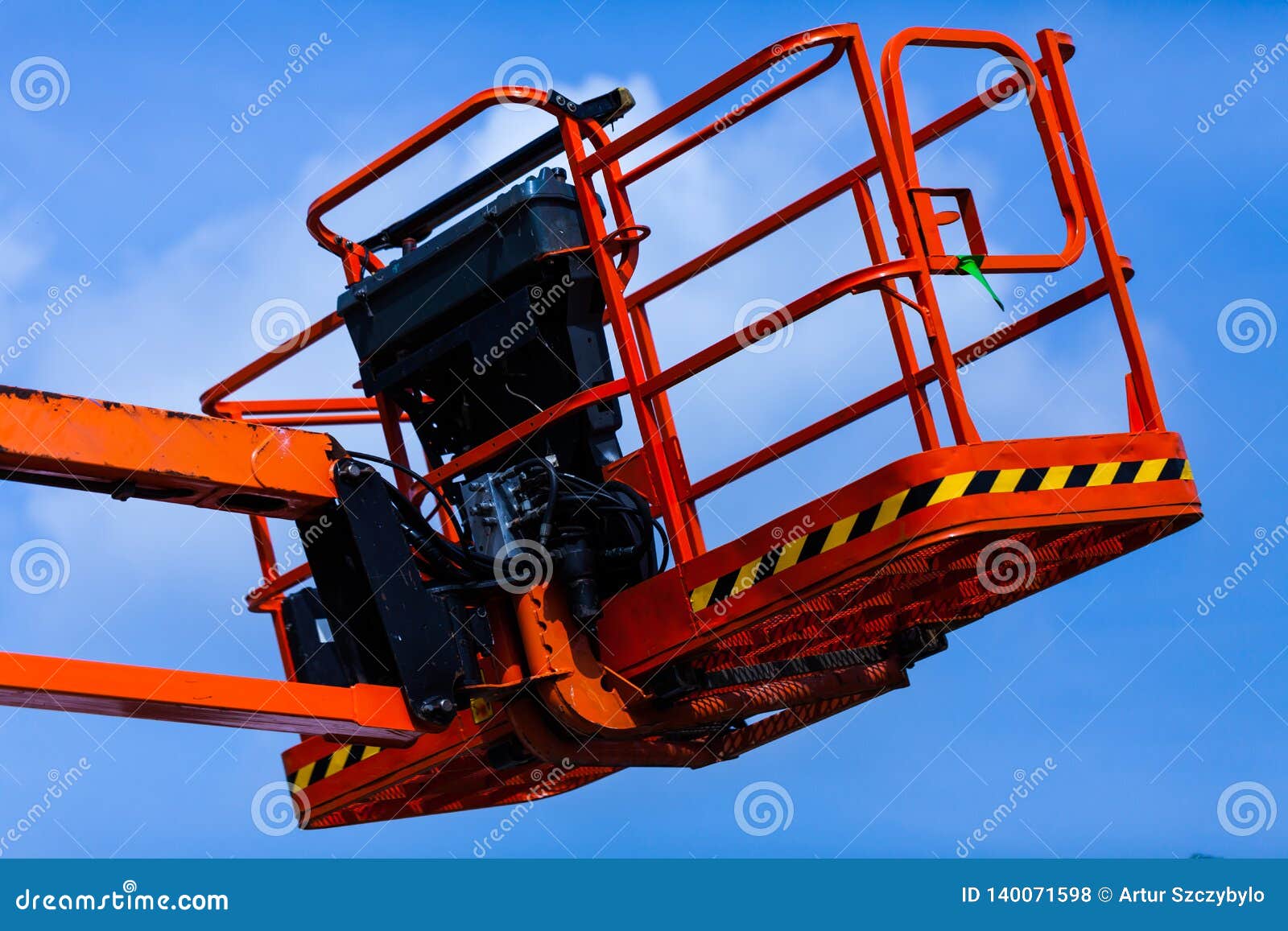 Elevating Crane Basket for Engeneer. Industry Concept with Construction ...