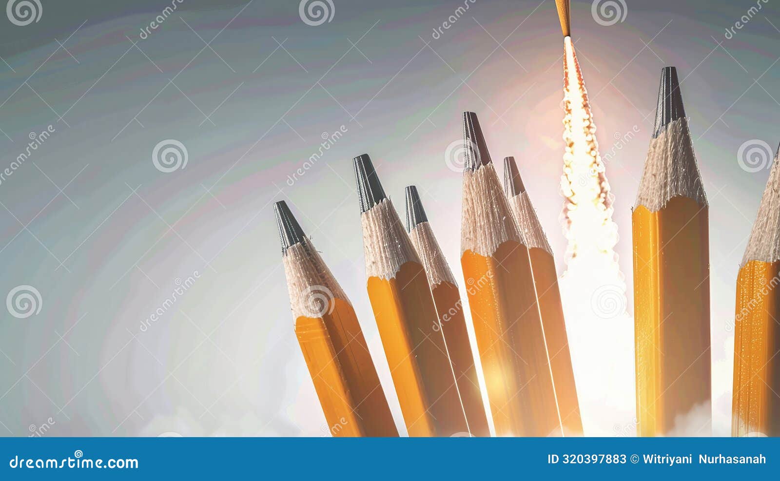 Elevating Education, Pencil Rocket Launching in Minimal Background ...