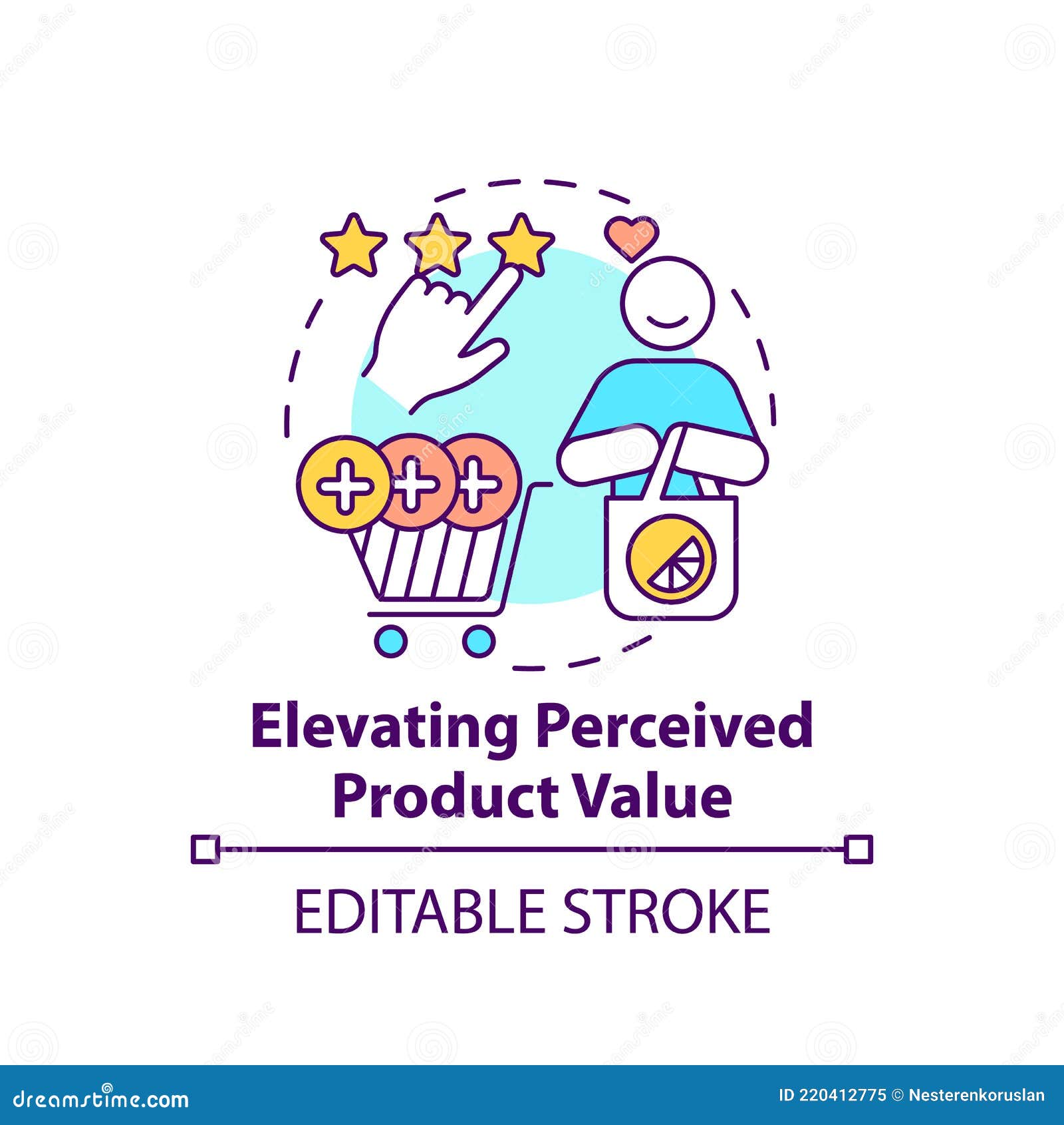 Elevating Perceived Product Value Concept Icon Stock Vector ...