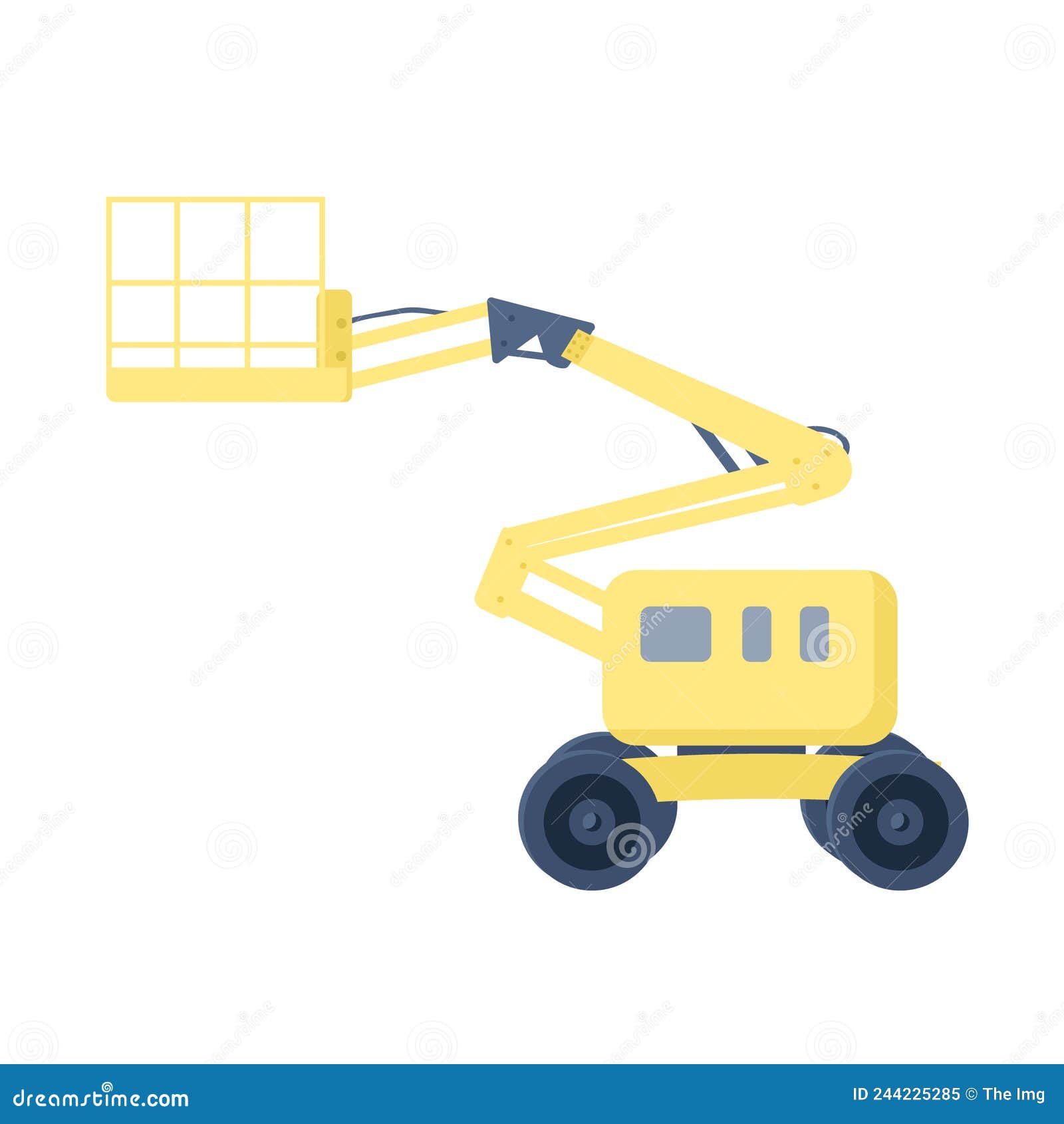 Elevating Work Platform Semi Flat Color Vector Object Stock Vector ...
