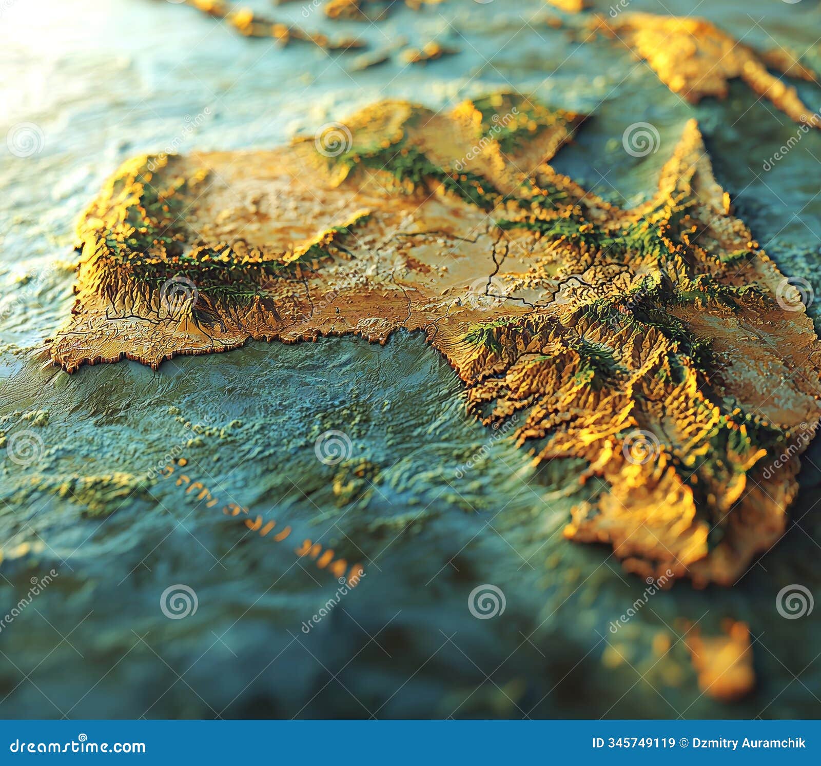 An Elevation-based Relief Map of Australia Stock Image - Image of chart ...